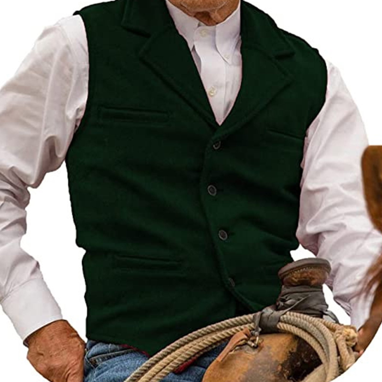 WILLBEST Jackets for Men Men's Slim Fit Leather Vest Single Vest ...