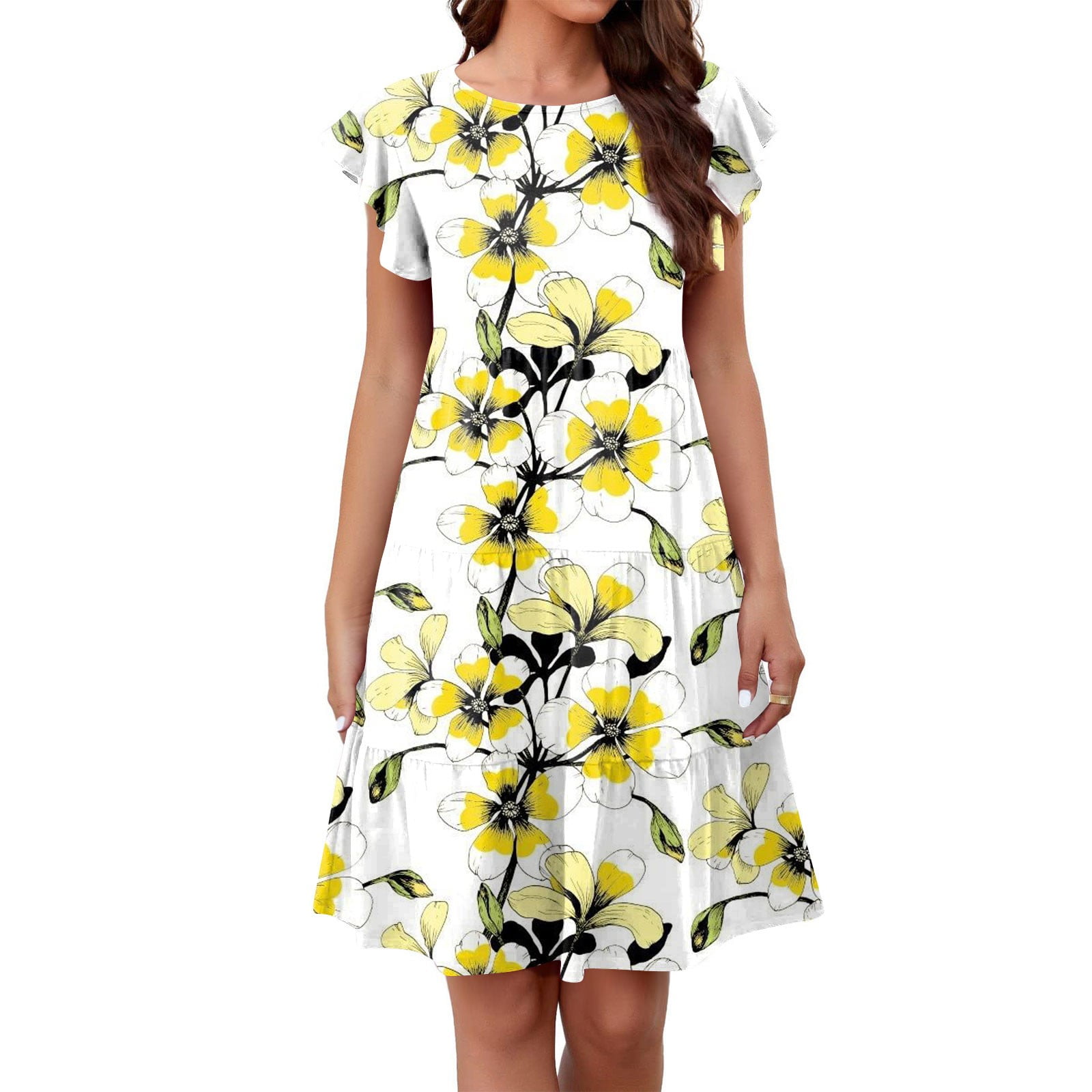 Willbest Long Dresses For Women Formal With Sleeves Summer Dress For