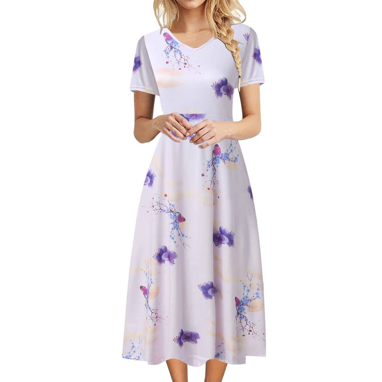 Willbest Long Summer Dress Suitable Dress For Women Fashion V Neck