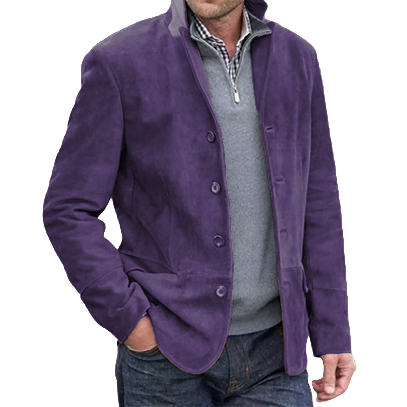 WILLBEST Mens Coat Men's Fall Winter Office Single Wool Coat Overcoat ...