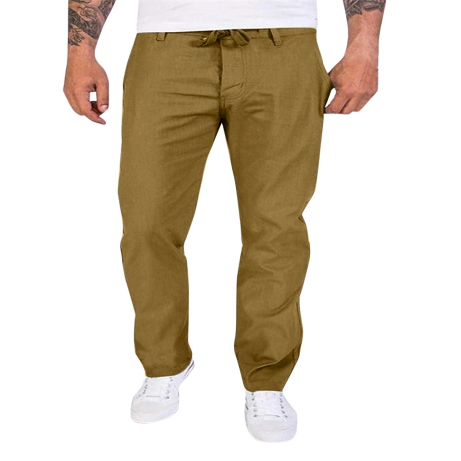 WILLBEST Mens Pants Casual Relaxed Fit 46X30 Men Spring and Summer Pant ...