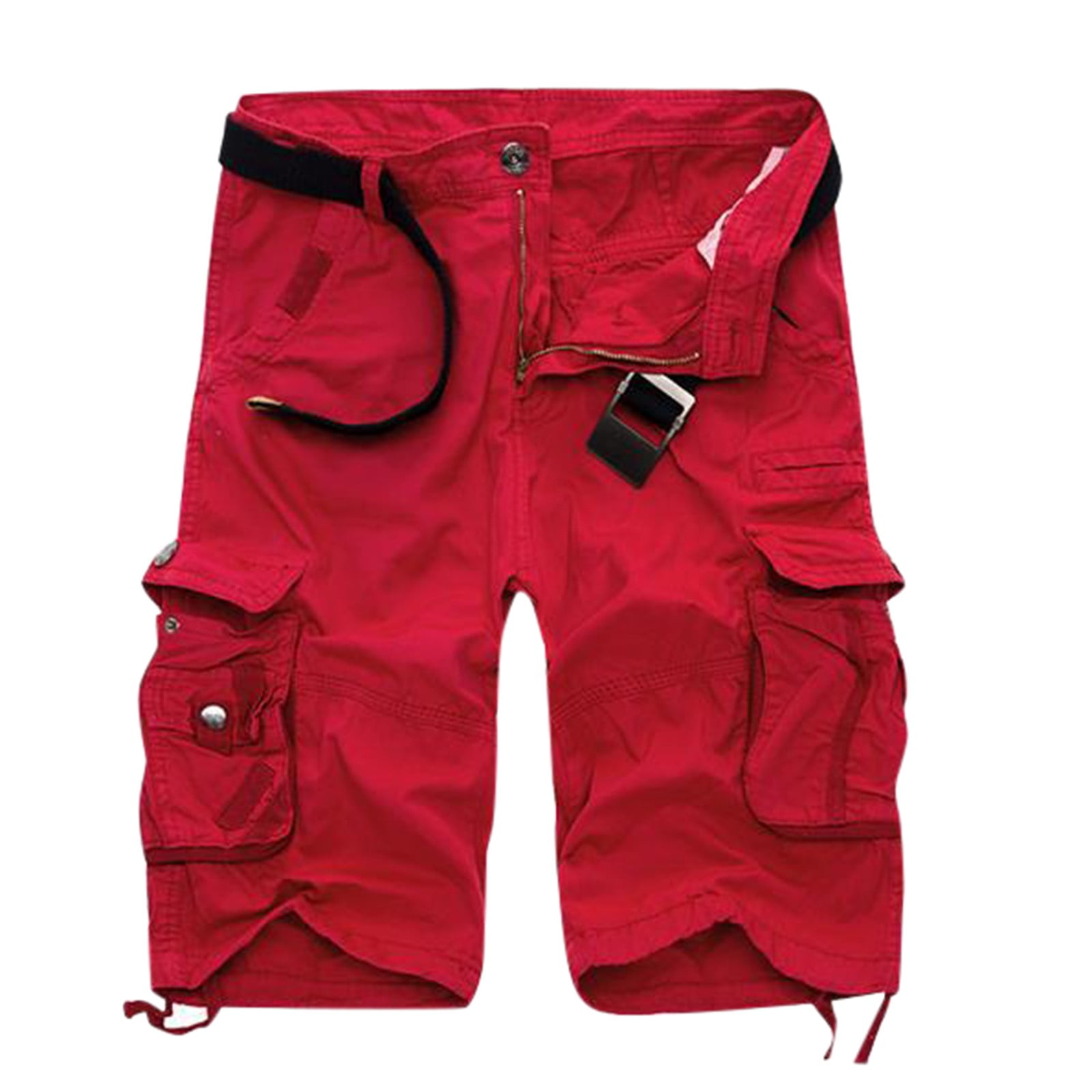 WILLBEST Mens Shorts Cargo Below Knee Mens Fashion Sports Cotton Multi ...