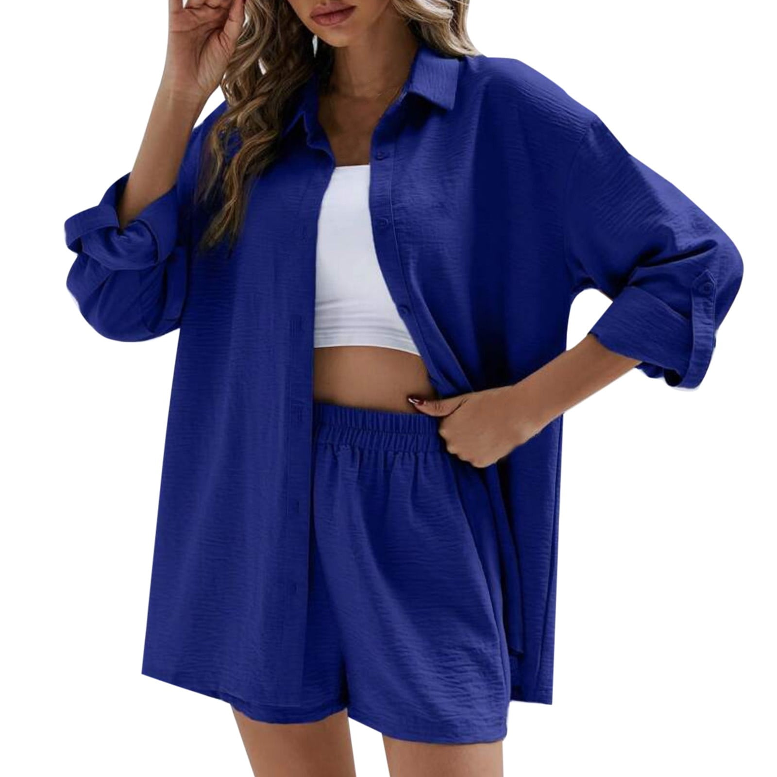WILLBEST Outfits for Women Women's Set Casual Tracksuit Button Down ...
