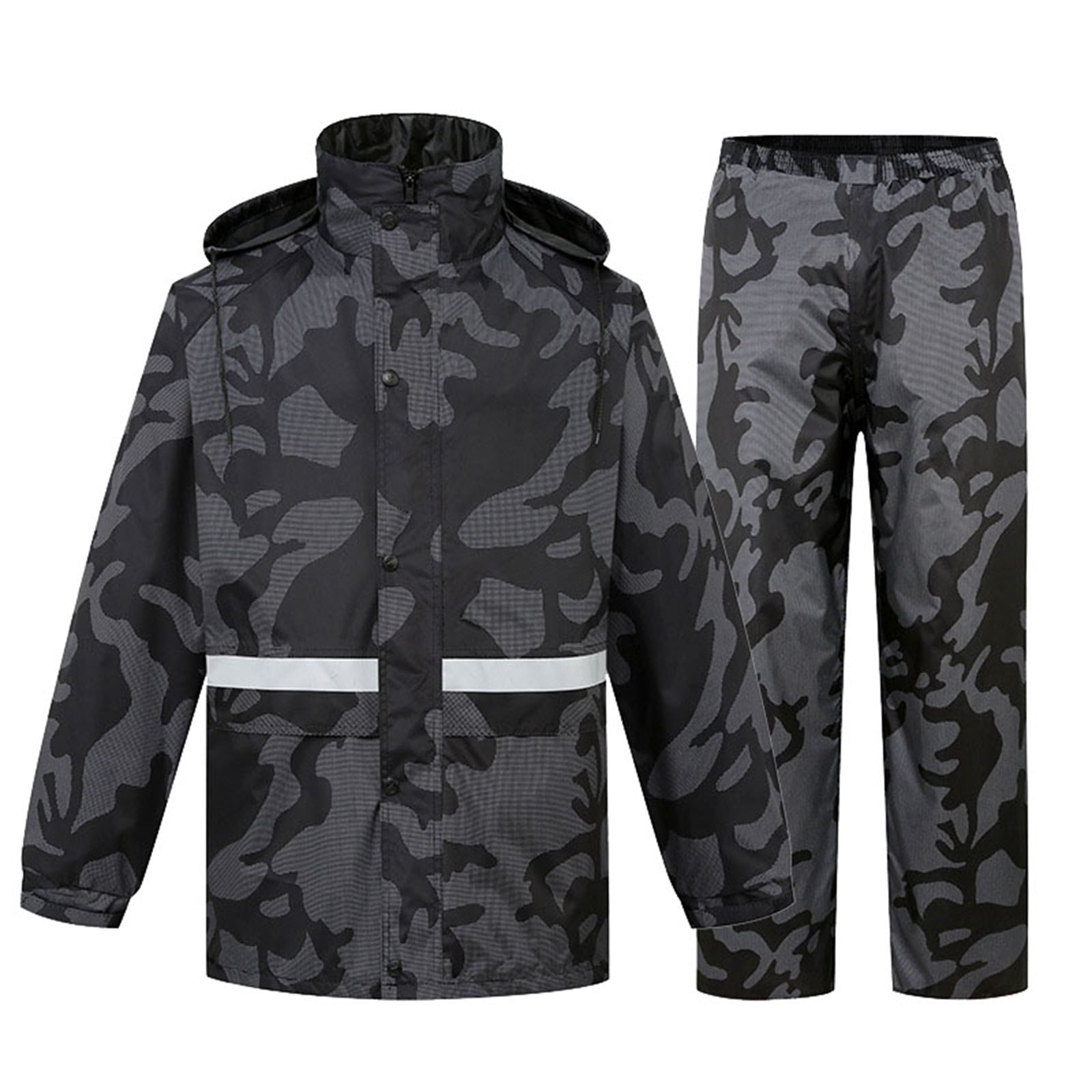WILLBEST Pants for Men Men's Two Tier Rain Suits Rain Jacket with Pants ...