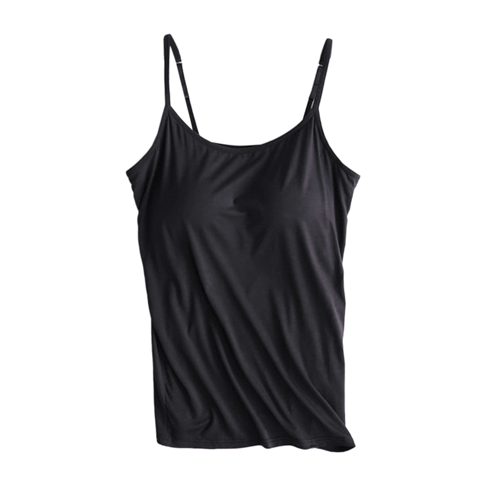 Willbest White Tank Top Woman With Built In Bra Cropped Chest Cushion Suspender Tank Top Without