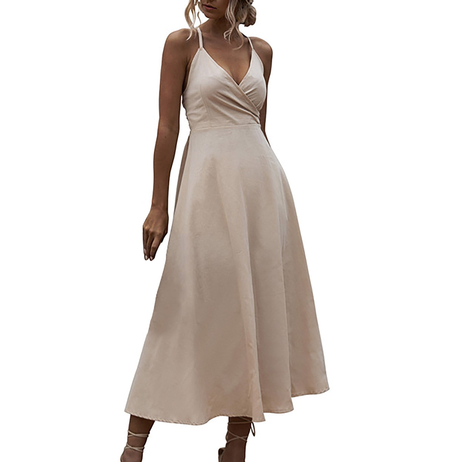 Willbest Women Floral Dresses Summer Summer Sexy Sling Backless Bow