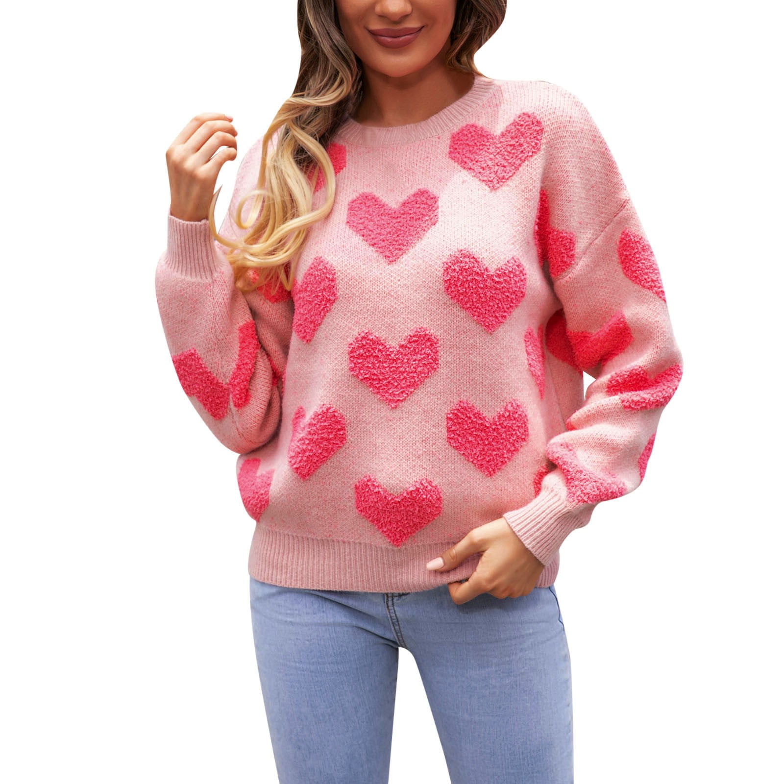WILLBEST Womens Sweaters Fall 2023 Green Women Autumn and Winter Heart ...
