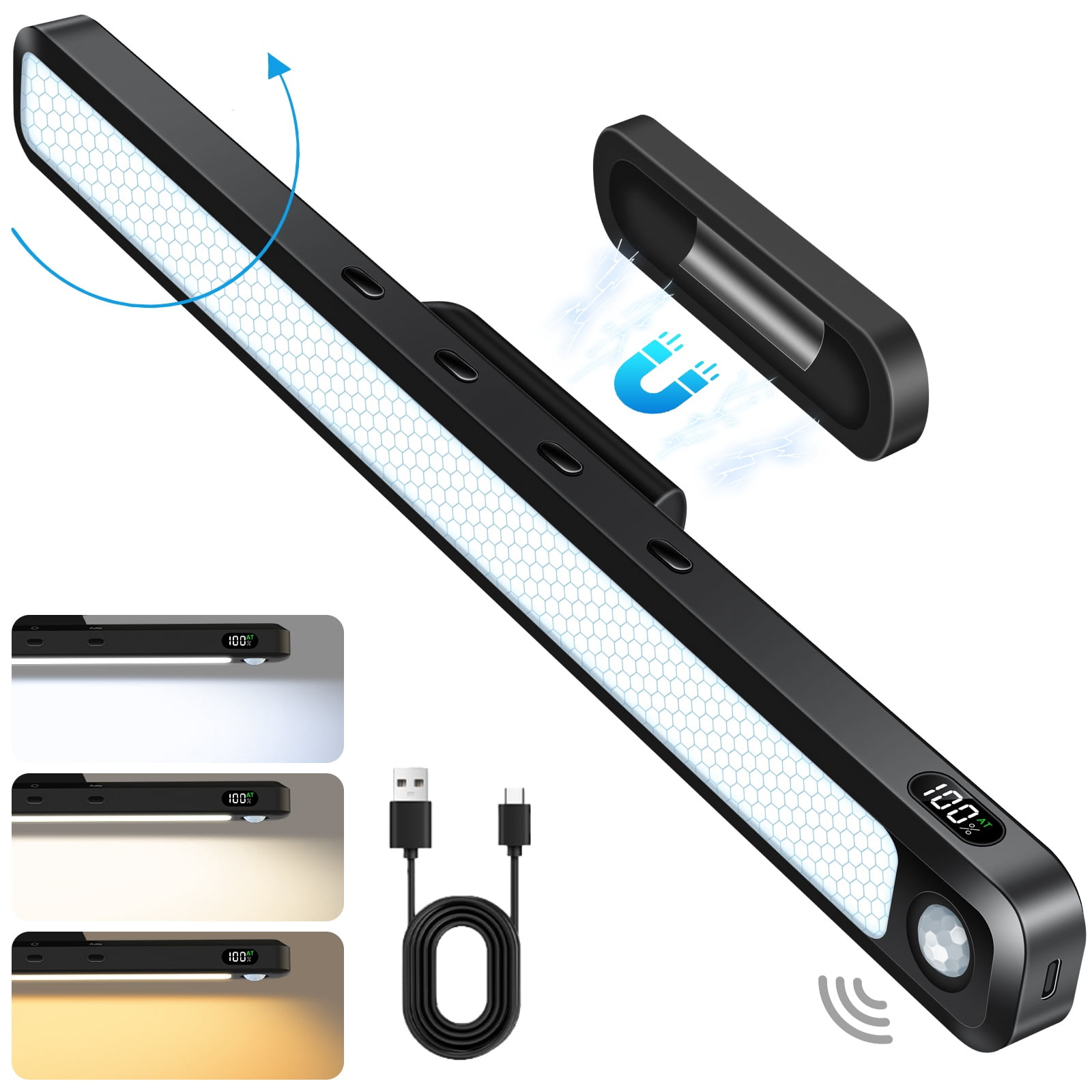 WILLED 270LM Motion Sensor Rechargeable Light Bar, 3W Closet Lights ...