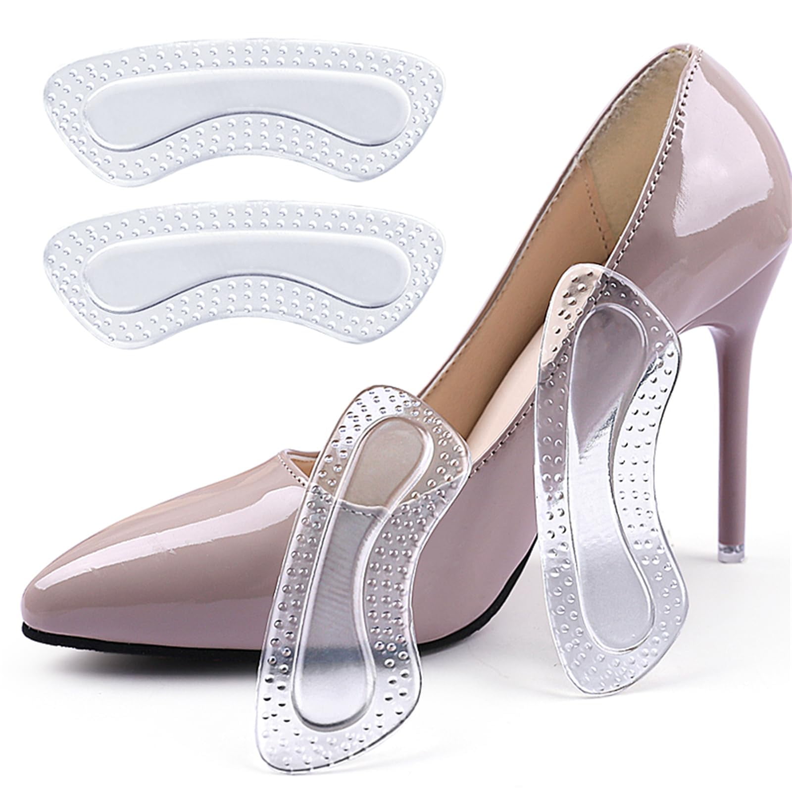 WILLED 4PCS Invisible Gel Heel Grips for Women’s Shoes Soft Silicone ...