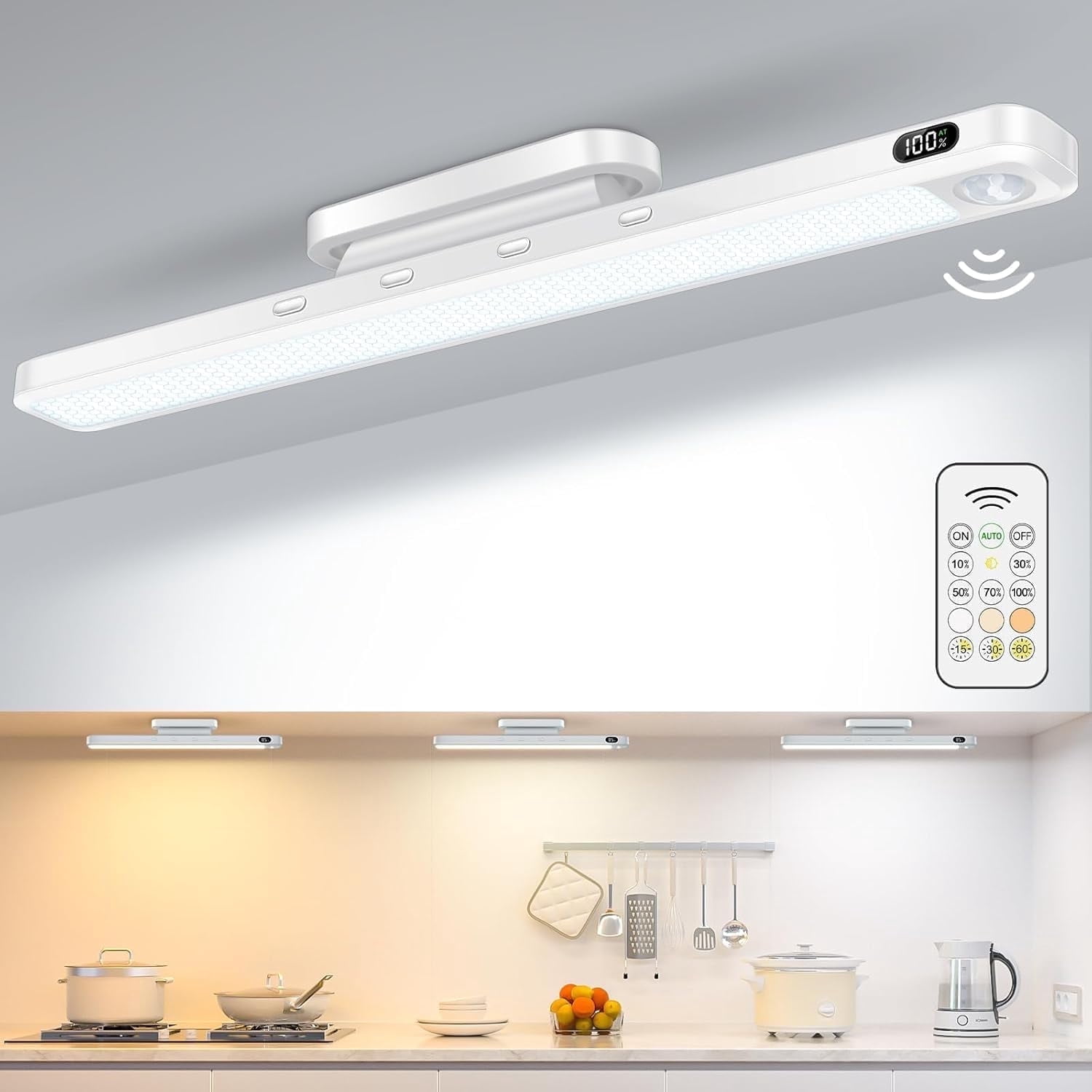 WILLED 5W Motion Sensor Led Light Bar with Remote, 2500mAh Rechargeable ...