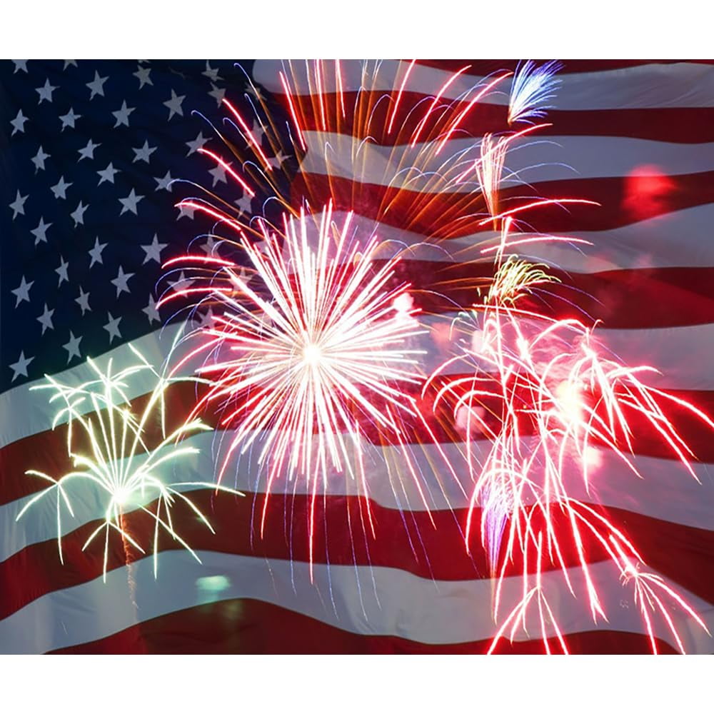WILLED American Independence Day Firework Party Backdrop 5x3ft American ...