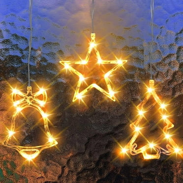 MEIPER 3Pcs Christmas Window Lights Decorations, Battery Powered ...