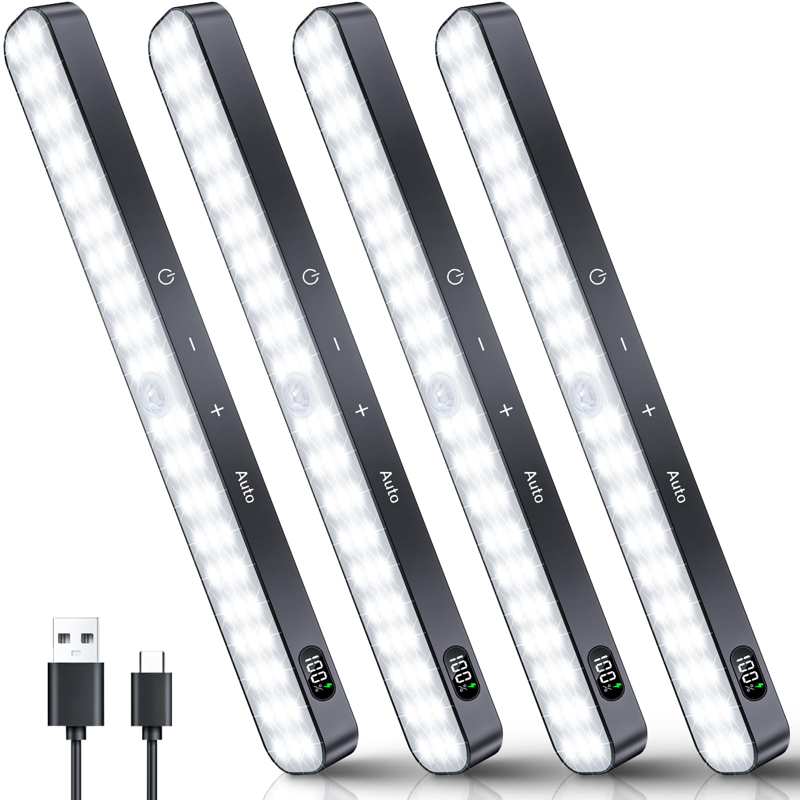 WILLED Closet Lights Motion Sensored, Battery Level Display, Under ...
