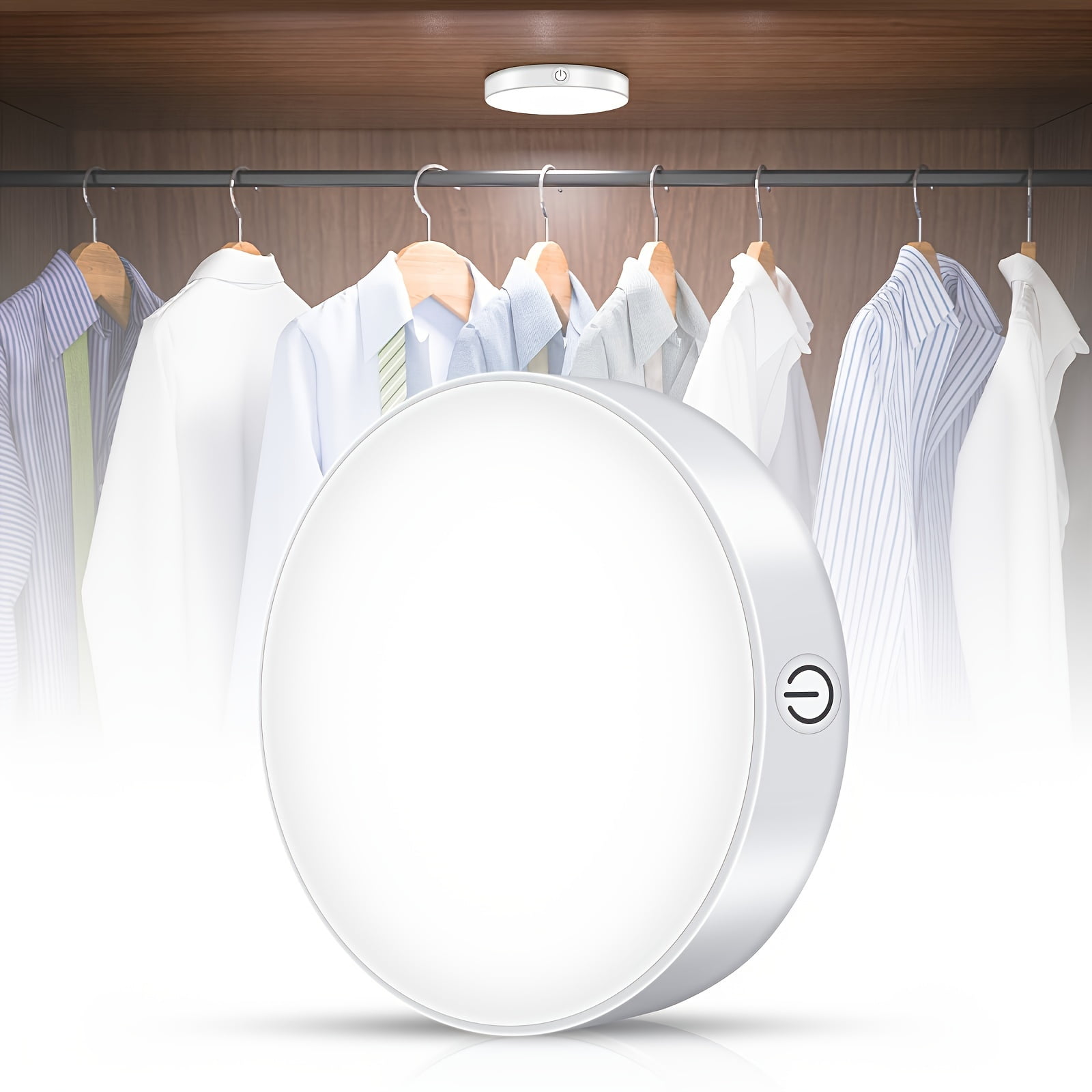 WILLED 6000K Dimmable LED Tap Light, Rechargeable 1000mAh Battery ...