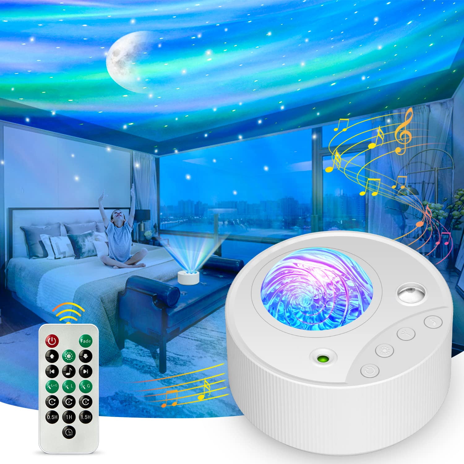 WILLED LED Star Projector Night Light, 3 in 1 Aurora Galaxy Projector ...