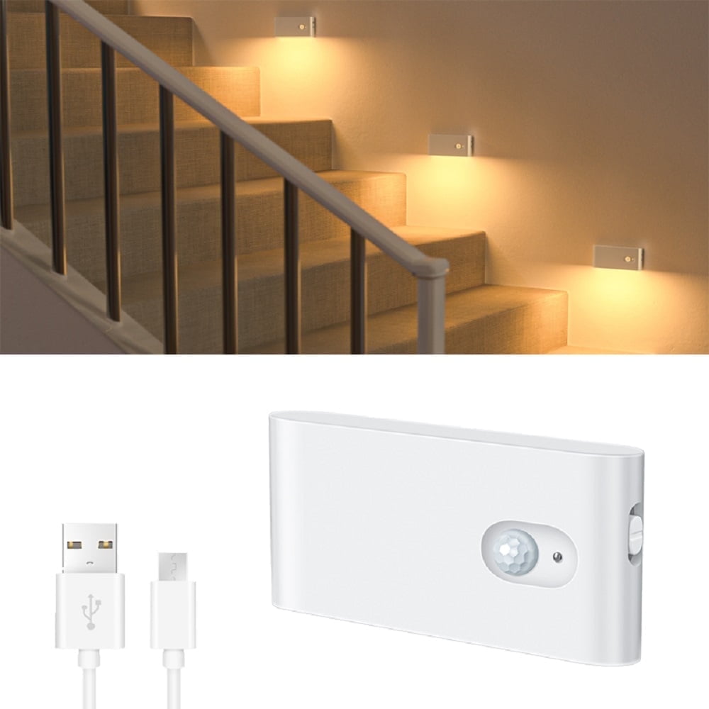 WILLED Motion Sensor Night Light, Rechargeable Stair Lights Indoor ...