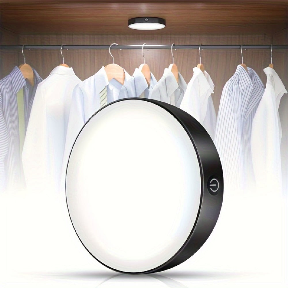 WILLED Touch-Activated Rechargeable LED Puck Light, 6000K, 1000mAh ...