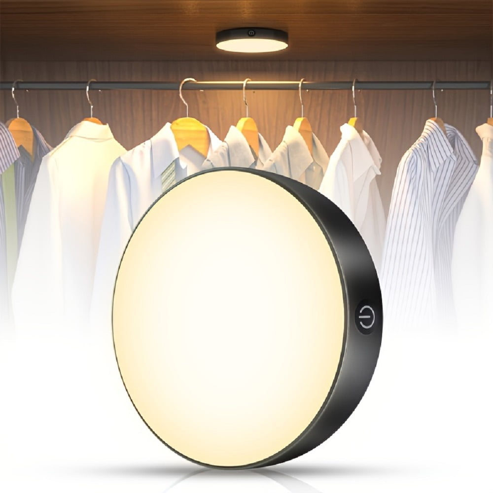 WILLED Dimmable Touch Tap Light, Rechargeable 3000K LED Puck Night ...