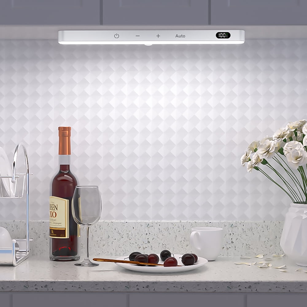 WILLED Under Cabinet Lights Rechargeable, Battery Display, 60 LED Touch ...