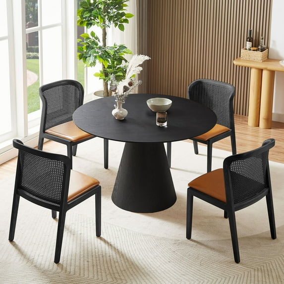 WILLIAMSPACE 47.24" Round Dining Table for 4 to 6, Modern Wood Kitchen Table Mid Century ...