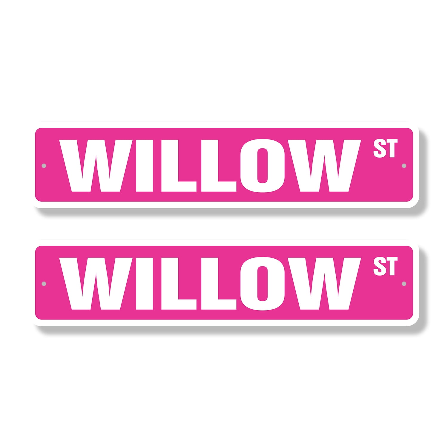 WILLOW Classic Street Sign (2 Pack) Childrens Name Room Sign Road Sign ...