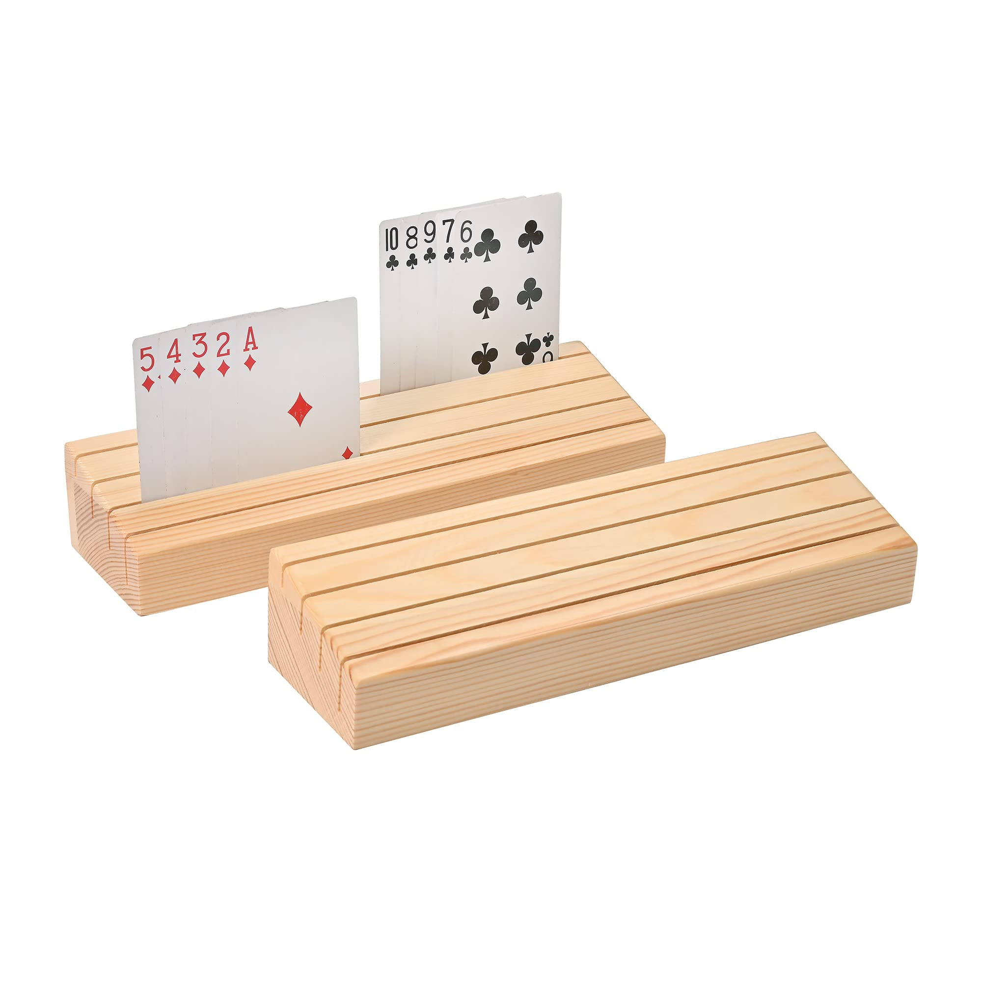 WILLOWDALE Wooden Card Holder for Playing Cards Set of 2, Canasta Cards ...
