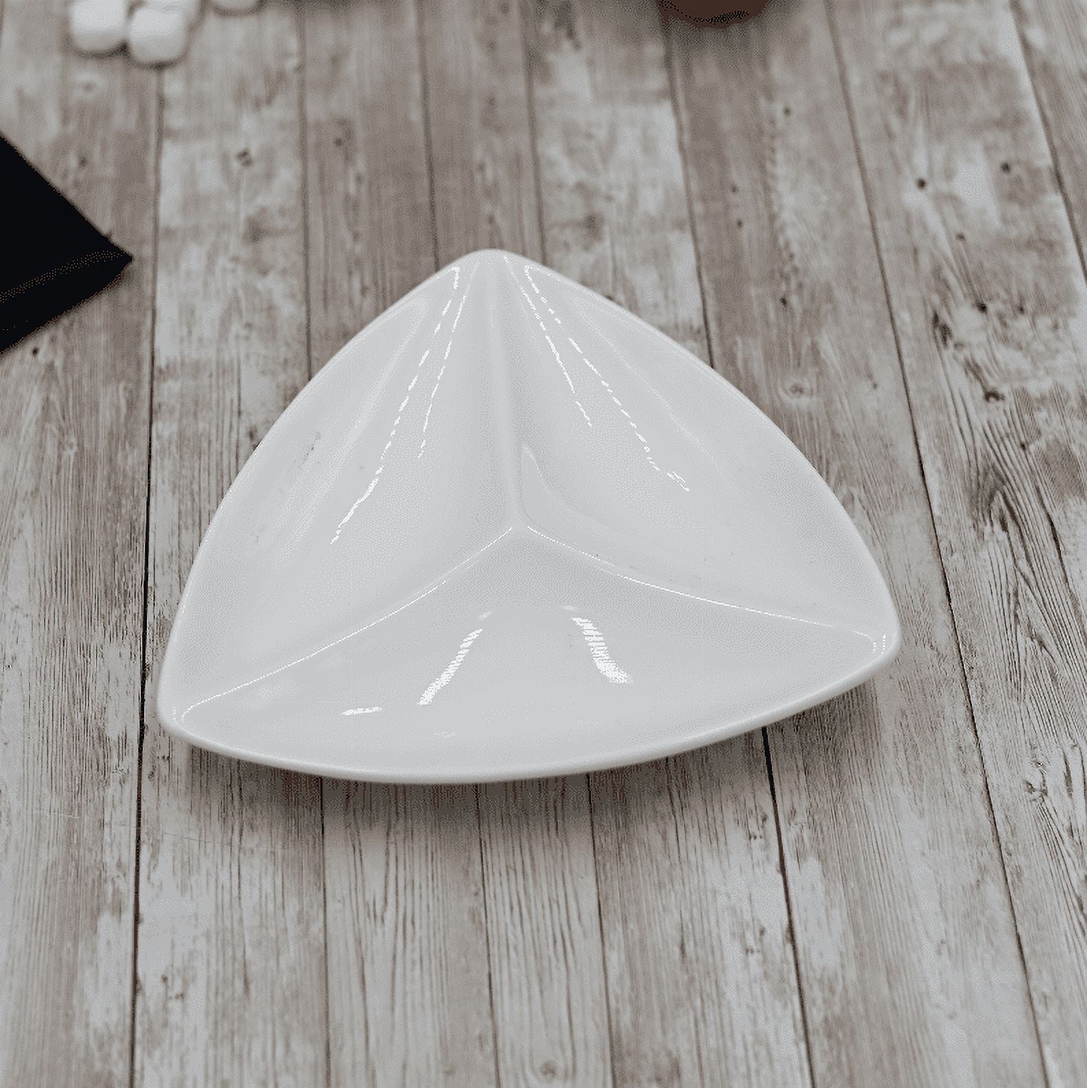WILMAX FINE PORCELAIN SET OF DIVIDED TRIANGULAR DISHES (8" / SET OF 6 ...