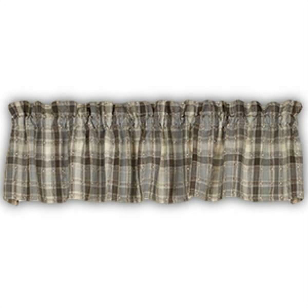 WILMINGTON Gray Plaid Window Valance 72" x 14", by The Country House ...
