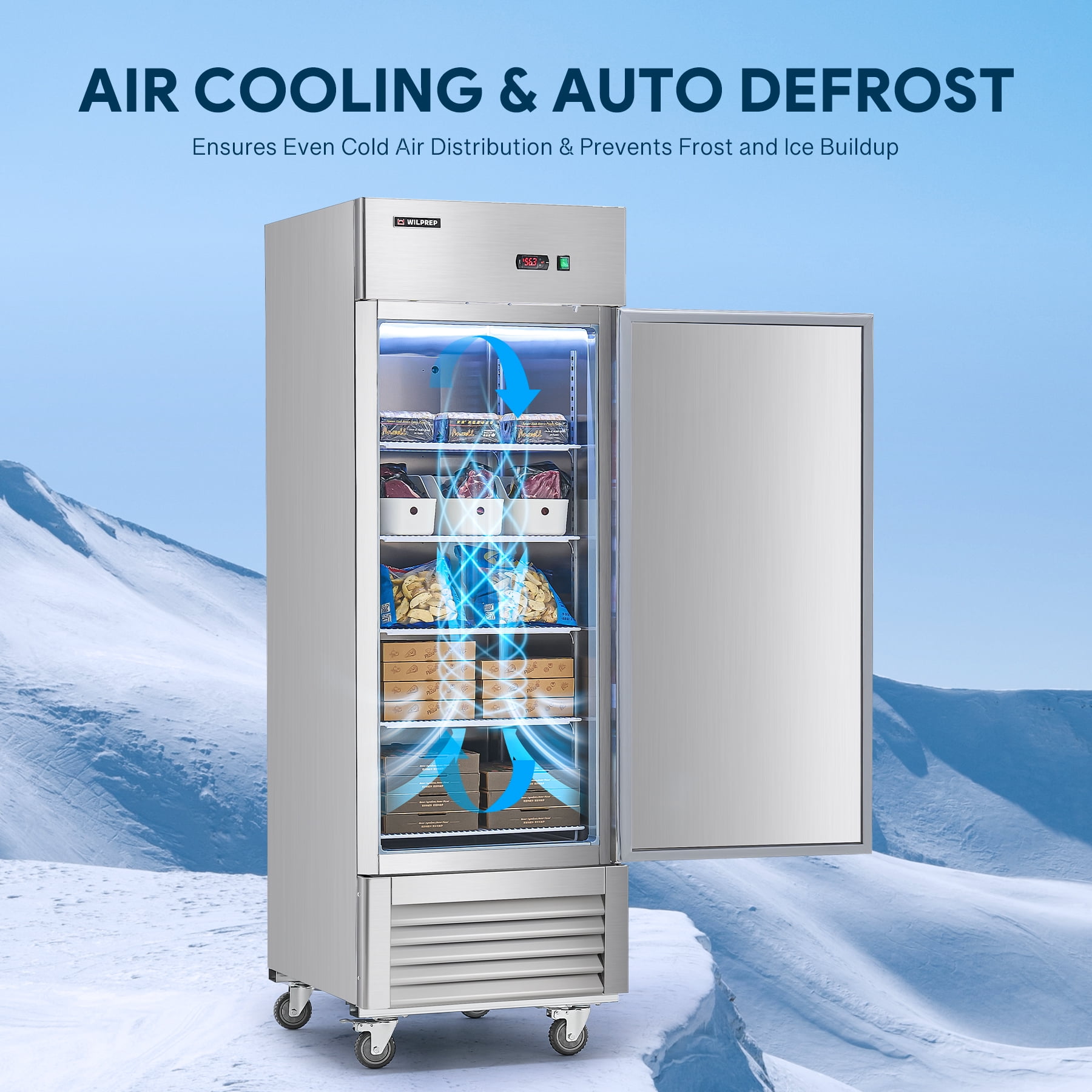 WILPREP 18.7 cu. ft. Auto-Defrost SS Upright Freezer for Business ...