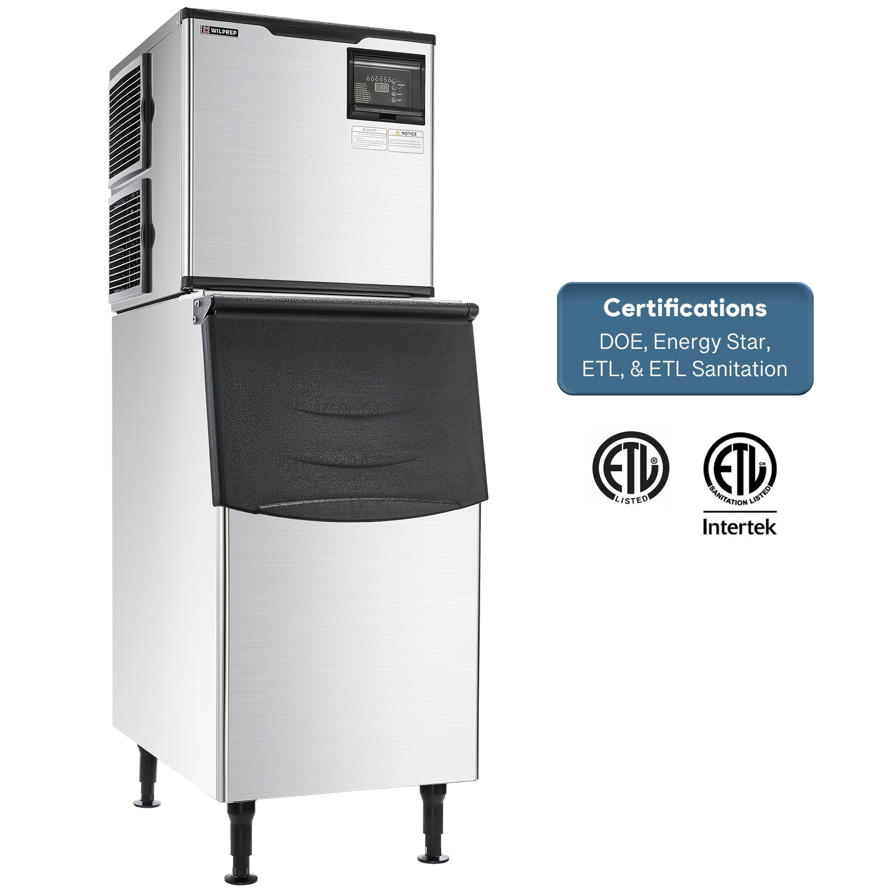 WILPREP 350LBS/24H Commercial Ice Maker Machine with LCD Touch Panel ...