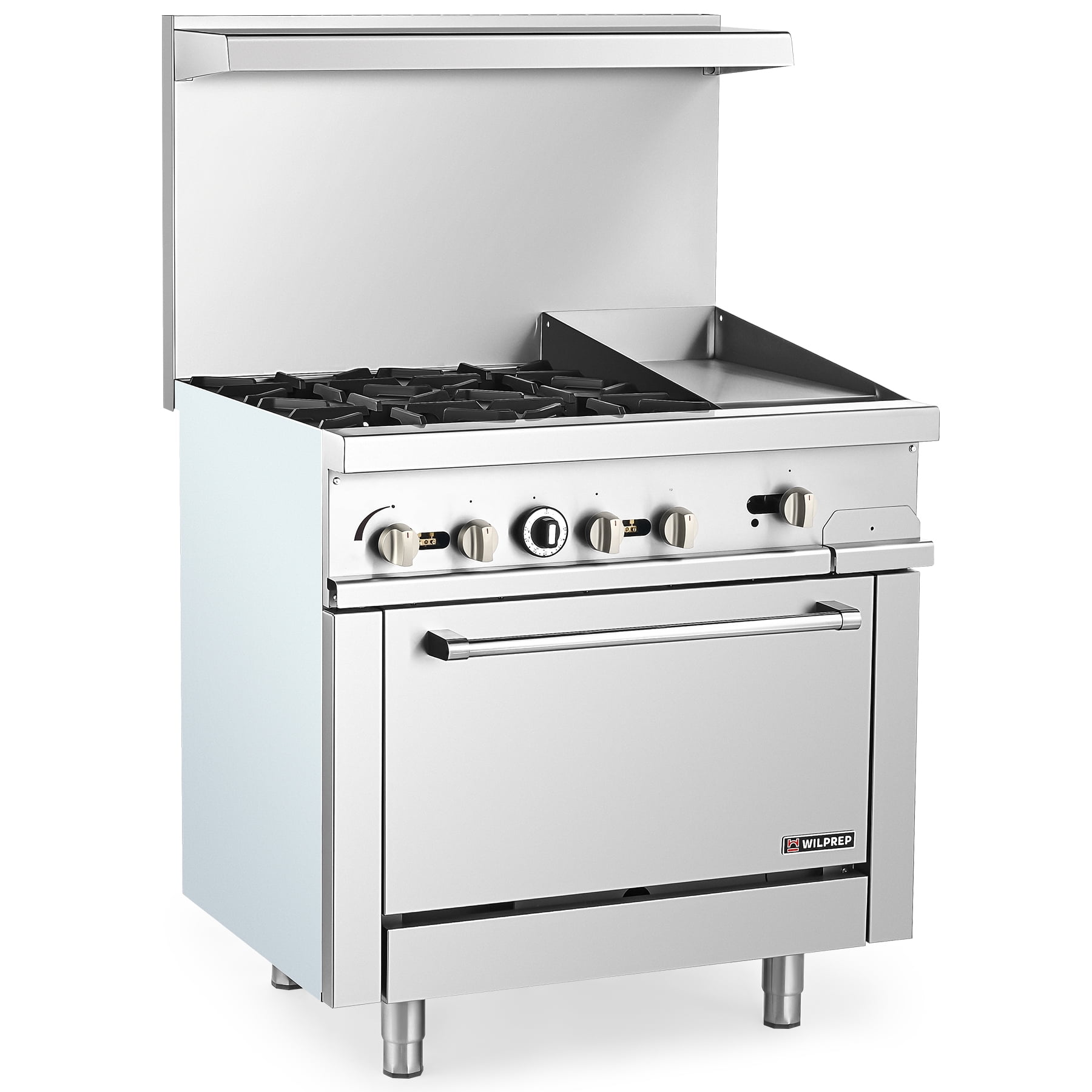 WILPREP 36" Natural Gas Range with Oven & 12" Griddle, Single Oven Gas ...