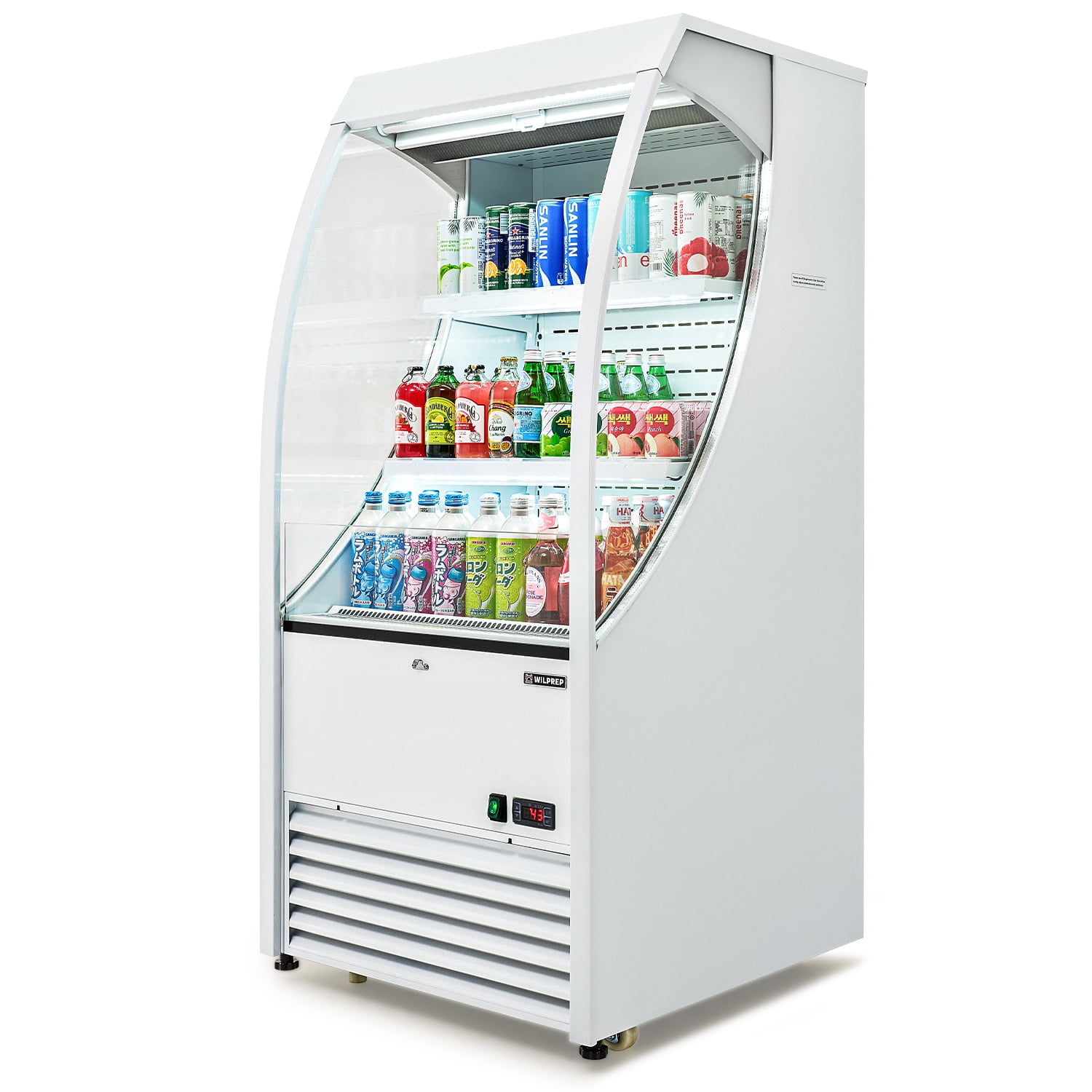 WILPREP 39" Vertical Open Air Merchandiser with Curved Display & 13.4 ...
