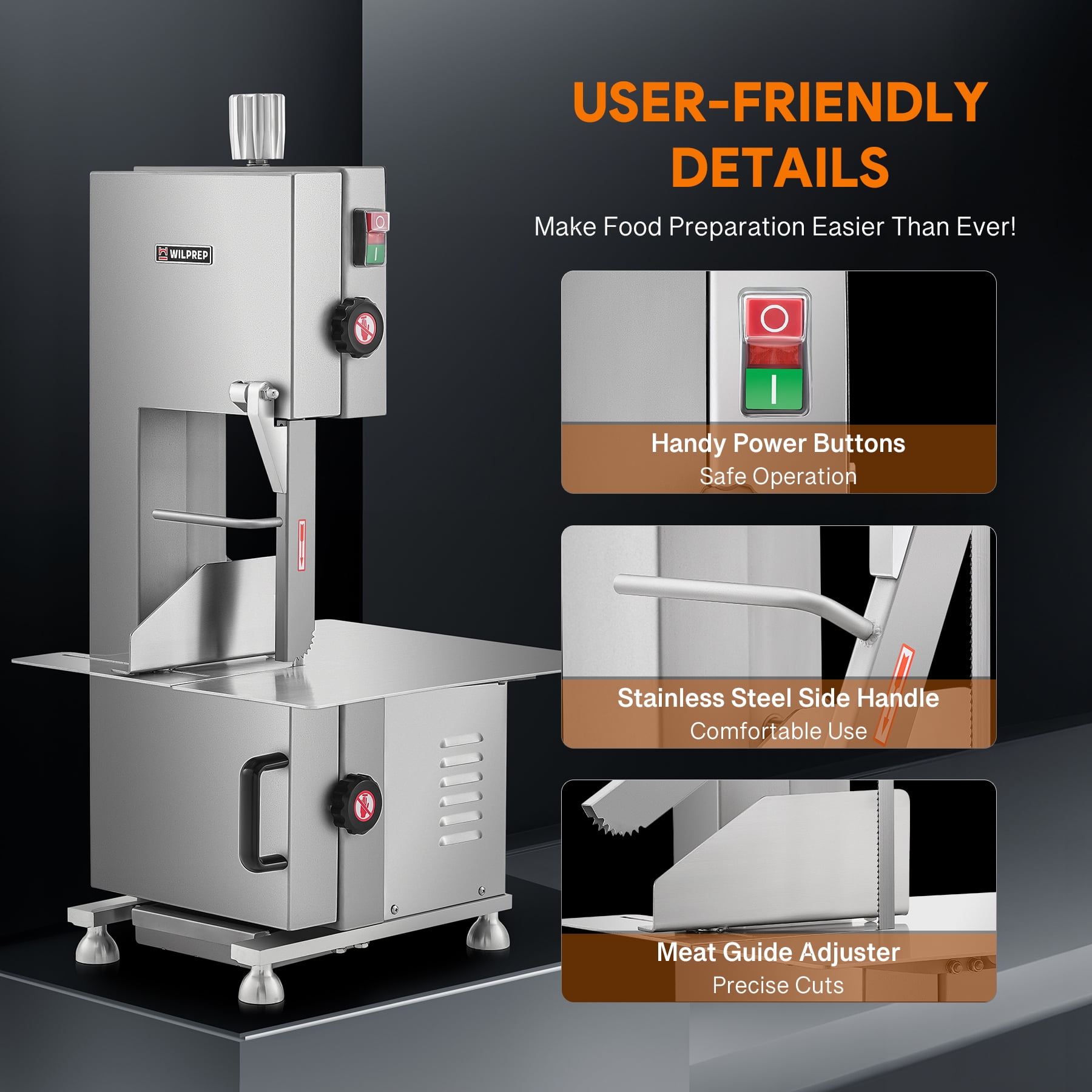 WILPREP 65" Electric Bone Saw Machine, 750W Commercial Electric Meat ...