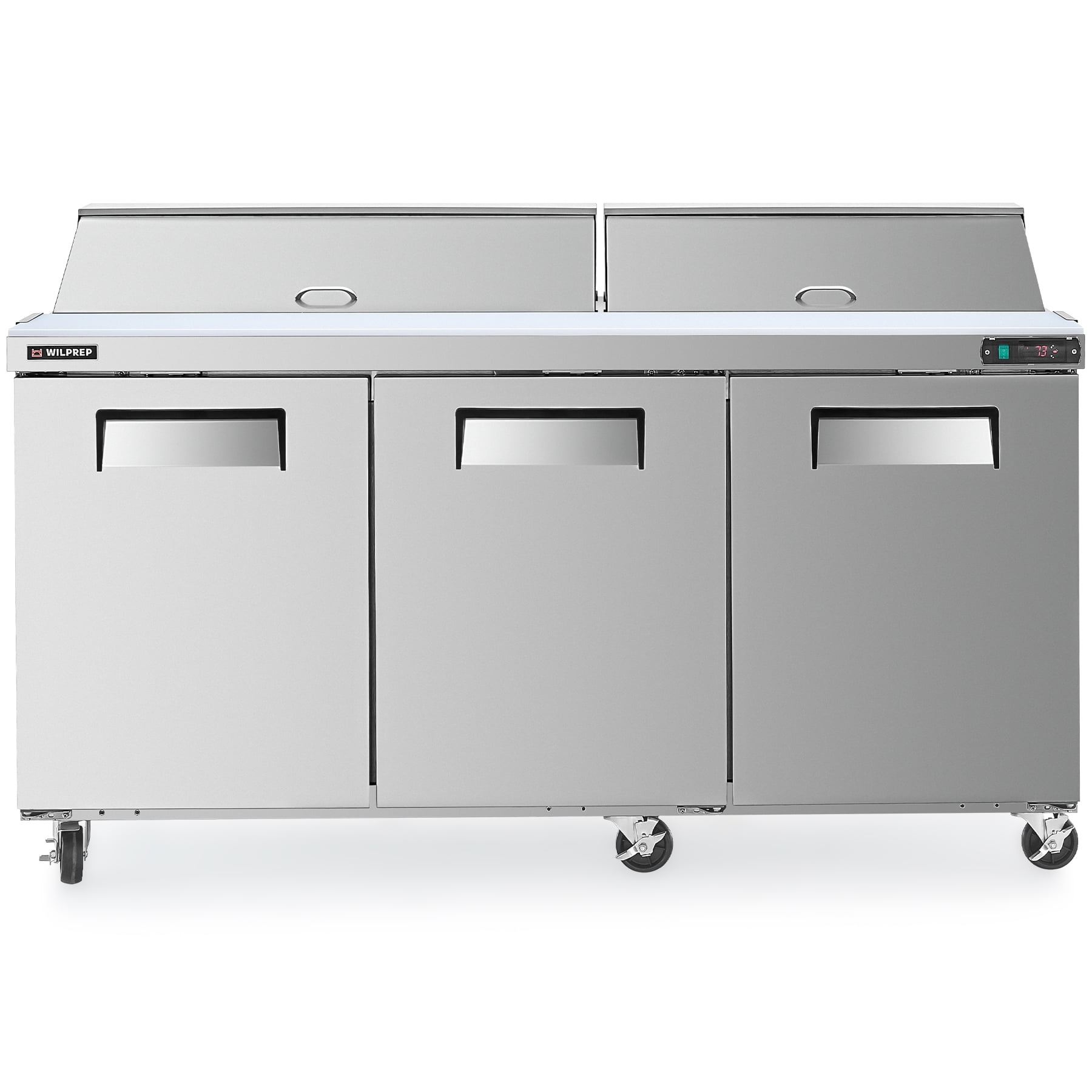 WILPREP 72" Commercial Refrigerated Sandwich / Salad Prep Table 3 Doors ...