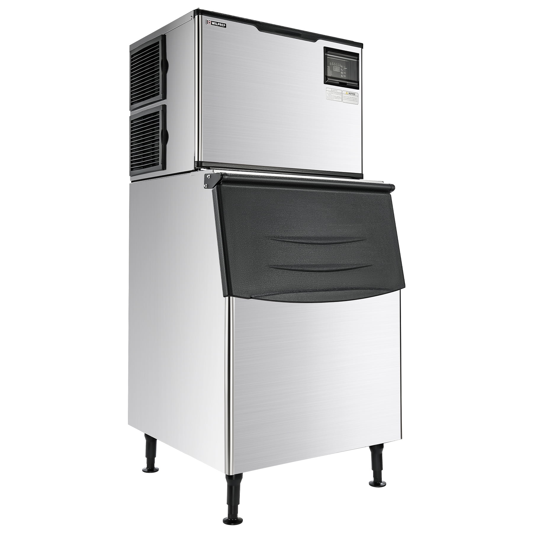 WILPREP Commercial Ice Machine 500lb Daily Production with 375lb ...