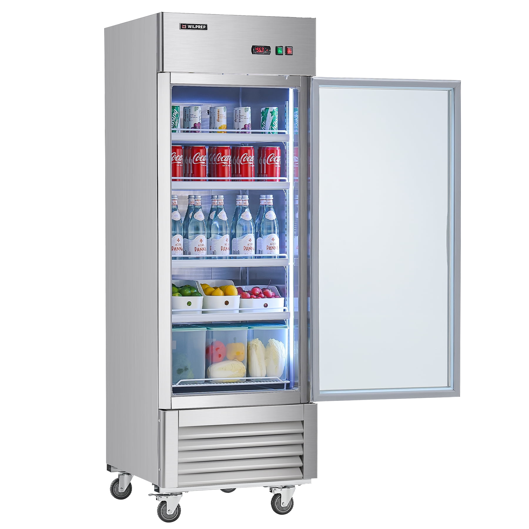 "WILPREP 27"" Smart Commercial Fridge, Single Glass Door, 18.7 cu. ft ...
