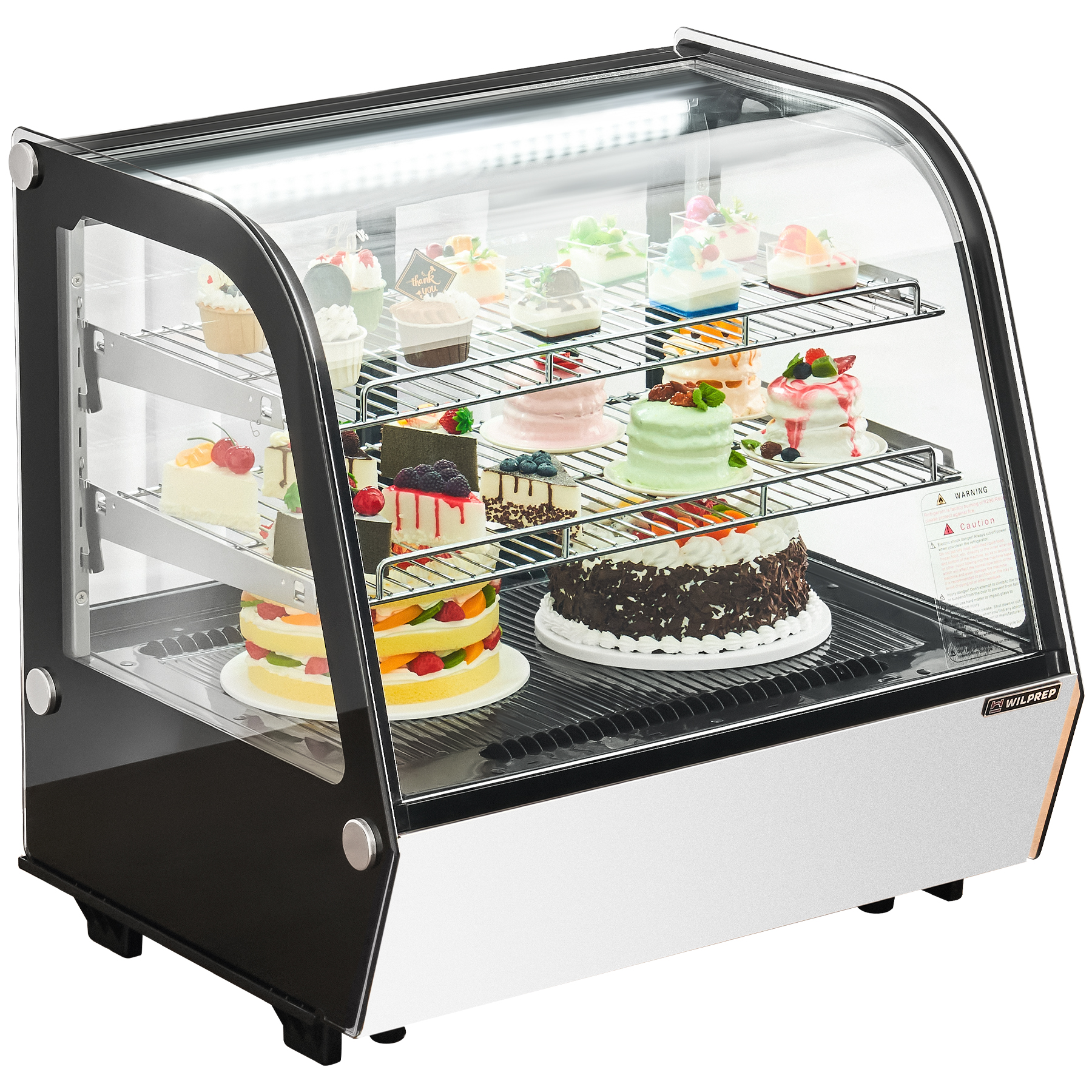 WILPREP Countertop Display Refrigerator, 28" Curved Glass Refrigerator ...