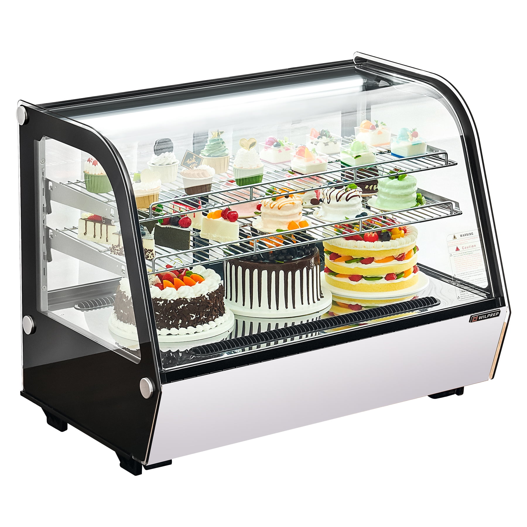 WILPREP Countertop Display Refrigerator, 35" Curved Glass Refrigerator ...