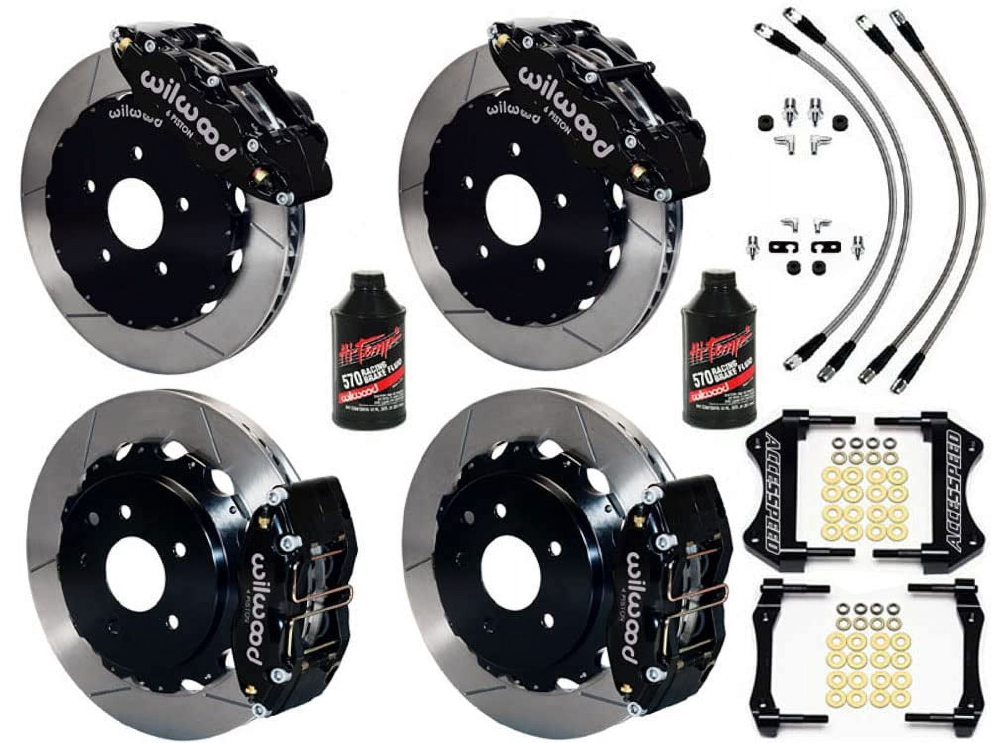 WILWOOD 370Z AND G37 14 FRONT & REAR BIG BRAKE KIT-FREE BRAKE LINES ...
