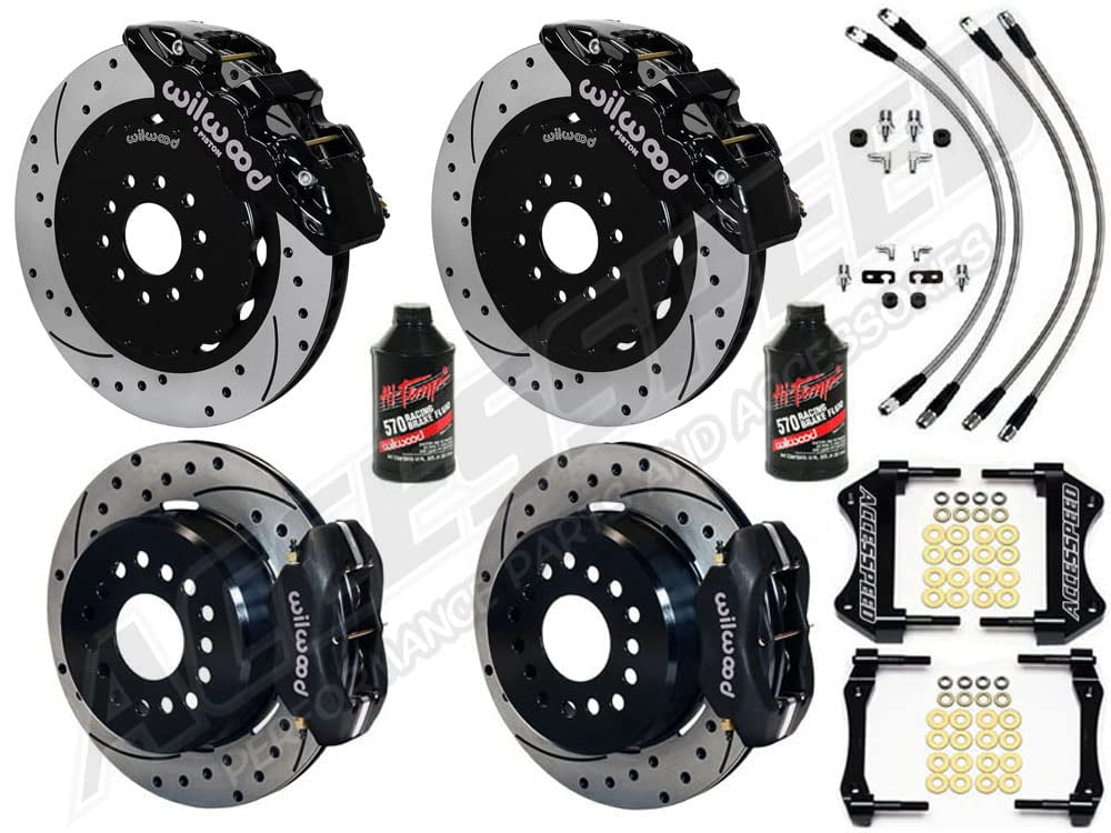 WILWOOD AERO6 14 FRONT & DYNALITE 12 REAR BIG BRAKE Combo WITH FREE ...