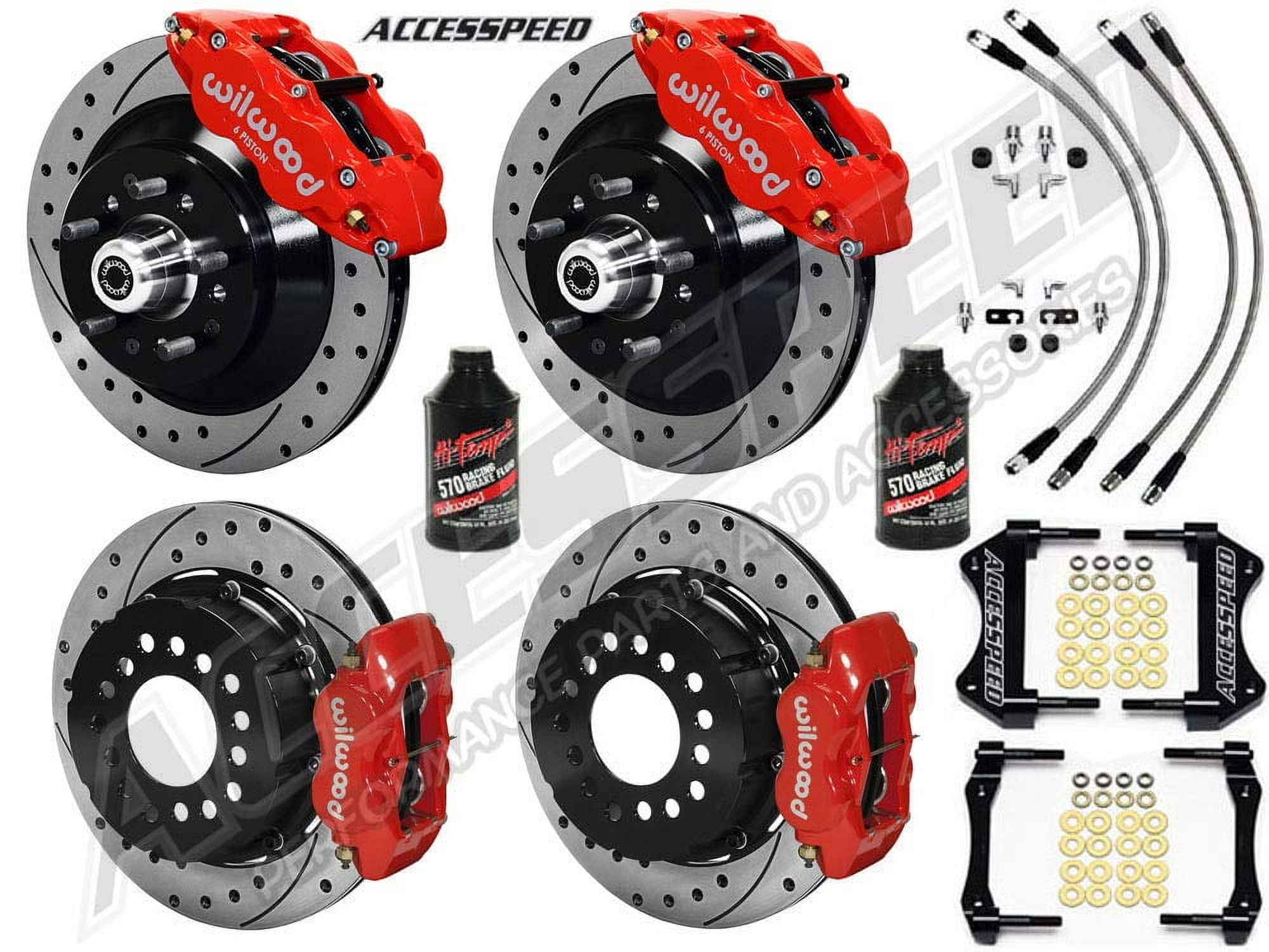 WILWOOD FRONT 13 SUPERLITE & REAR 12 DYNALITE BIG BRAKE COMBO WITH FREE LINES & FLUID, 1-PC ...