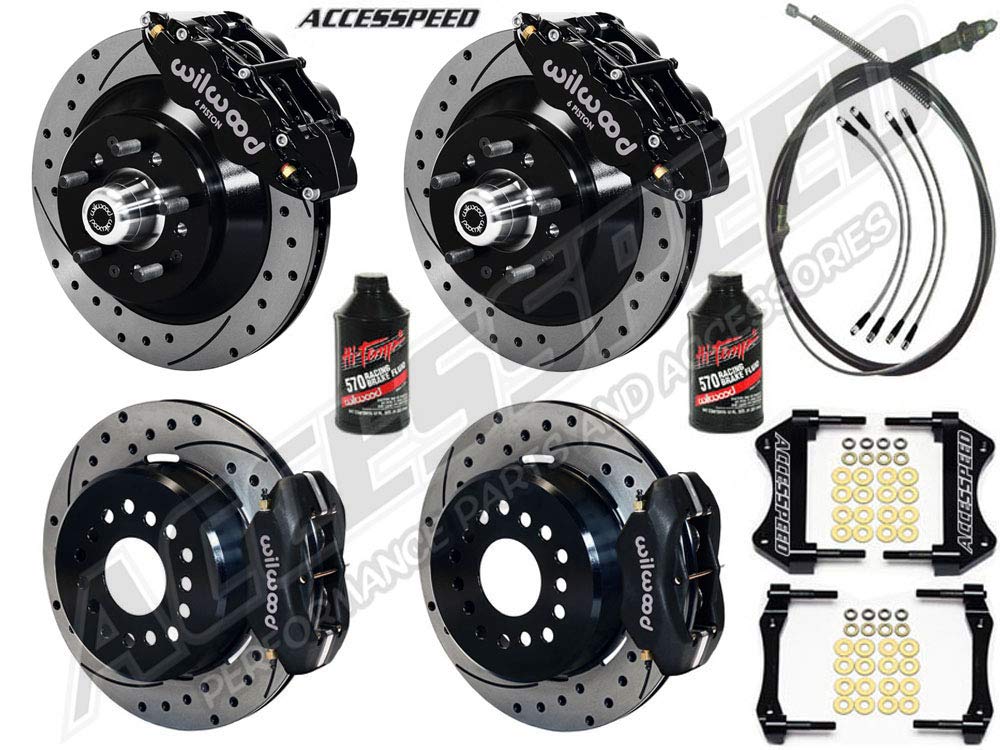 WILWOOD FRONT 13 SUPERLITE & REAR 12 DYNALITE BIG BRAKE COMBO WITH FREE PARKING BRAKE CABLE ...