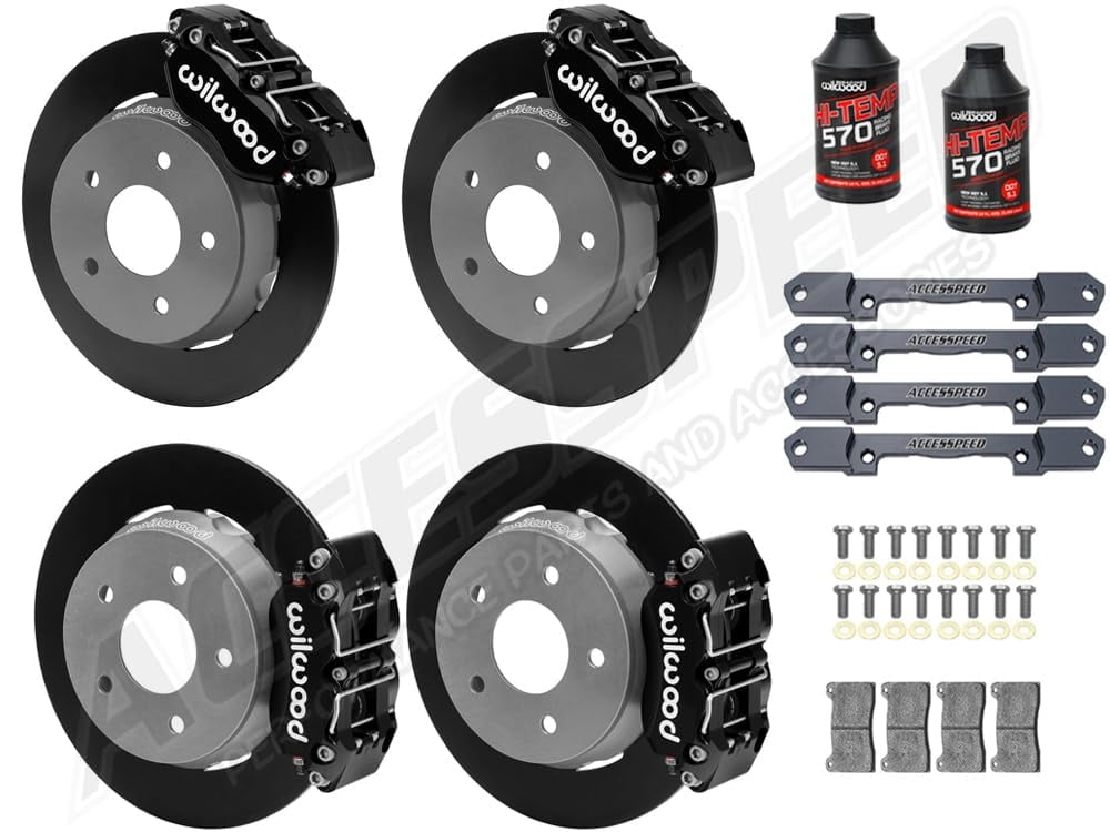 WILWOOD FRONT & REAR UTV BIG BRAKE KIT COMBO WITH UTV4 BLACK CALIPERS ...