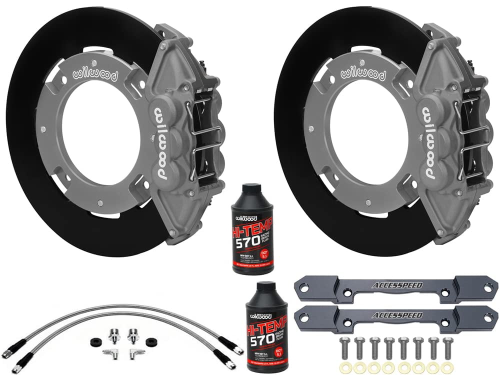 WILWOOD REAR RACE UTV BIG BRAKE KIT COMBO WITH GRAY ANODIZED CALIPERS ...