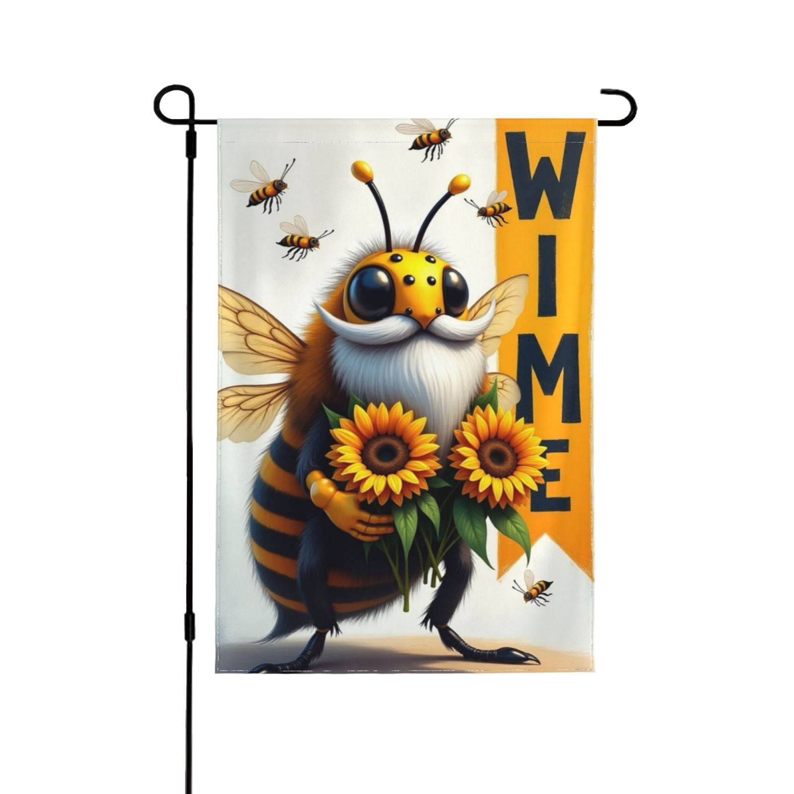 WIMBE Bee Sunflower Garden Flag 12x18 Inch Double Sided Whimsical ...