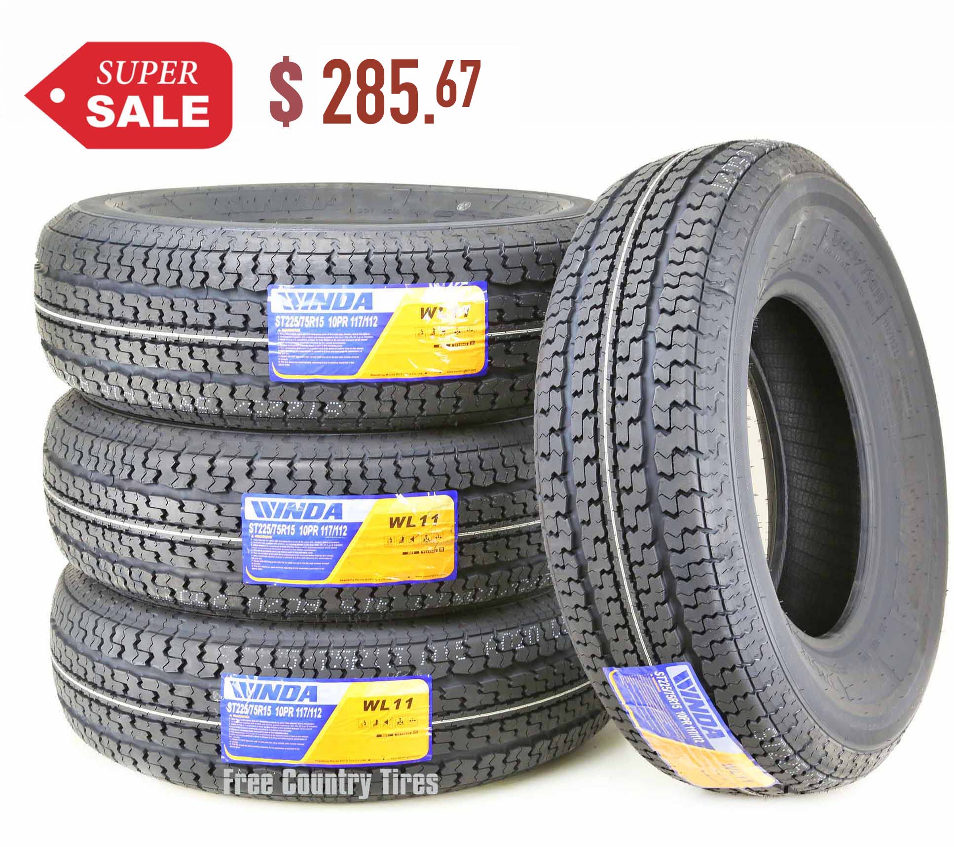 eCustomrim Trailer Tire 530-12 5.30-12 Load Range B 4 Ply - 2 Year ...