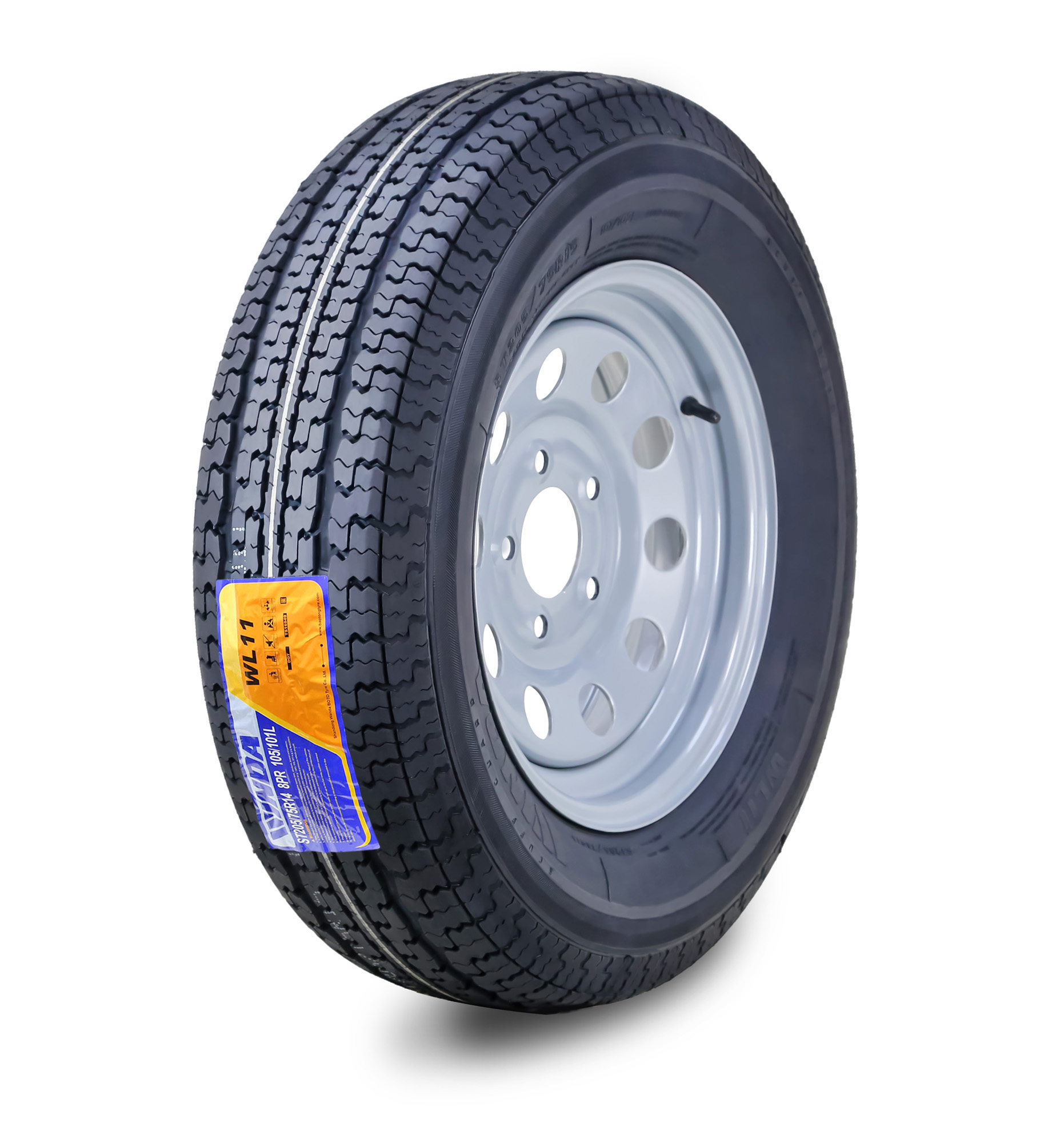 WINDA Trailer Tire Wheel Assembly ST205/75R14 8-Ply D 105L 5 Lug on 4.5 ...