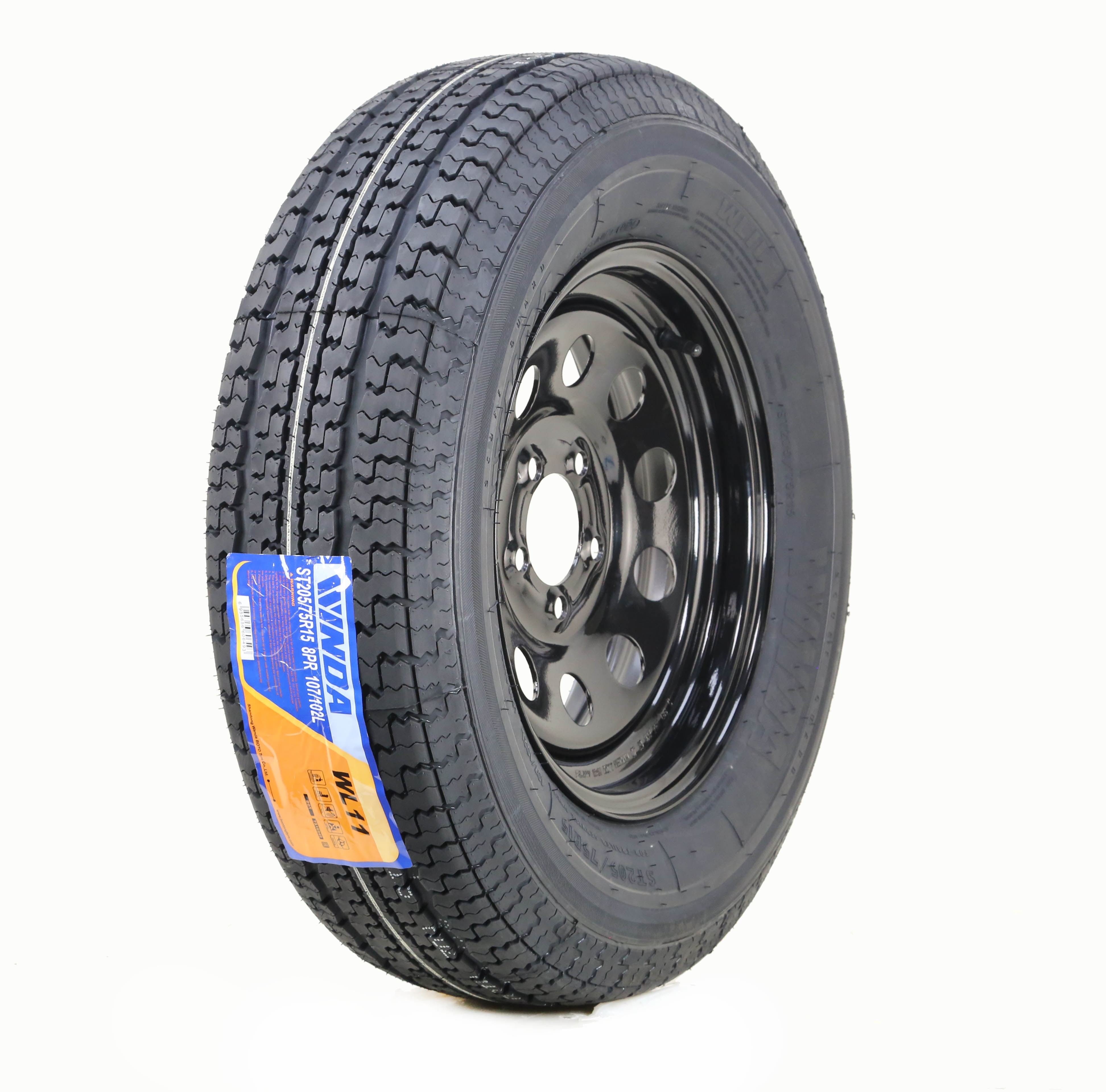 WINDA Trailer Tire Wheel Assembly ST205/75R15 8-Ply D 107L 5 Lug on 4.5 ...