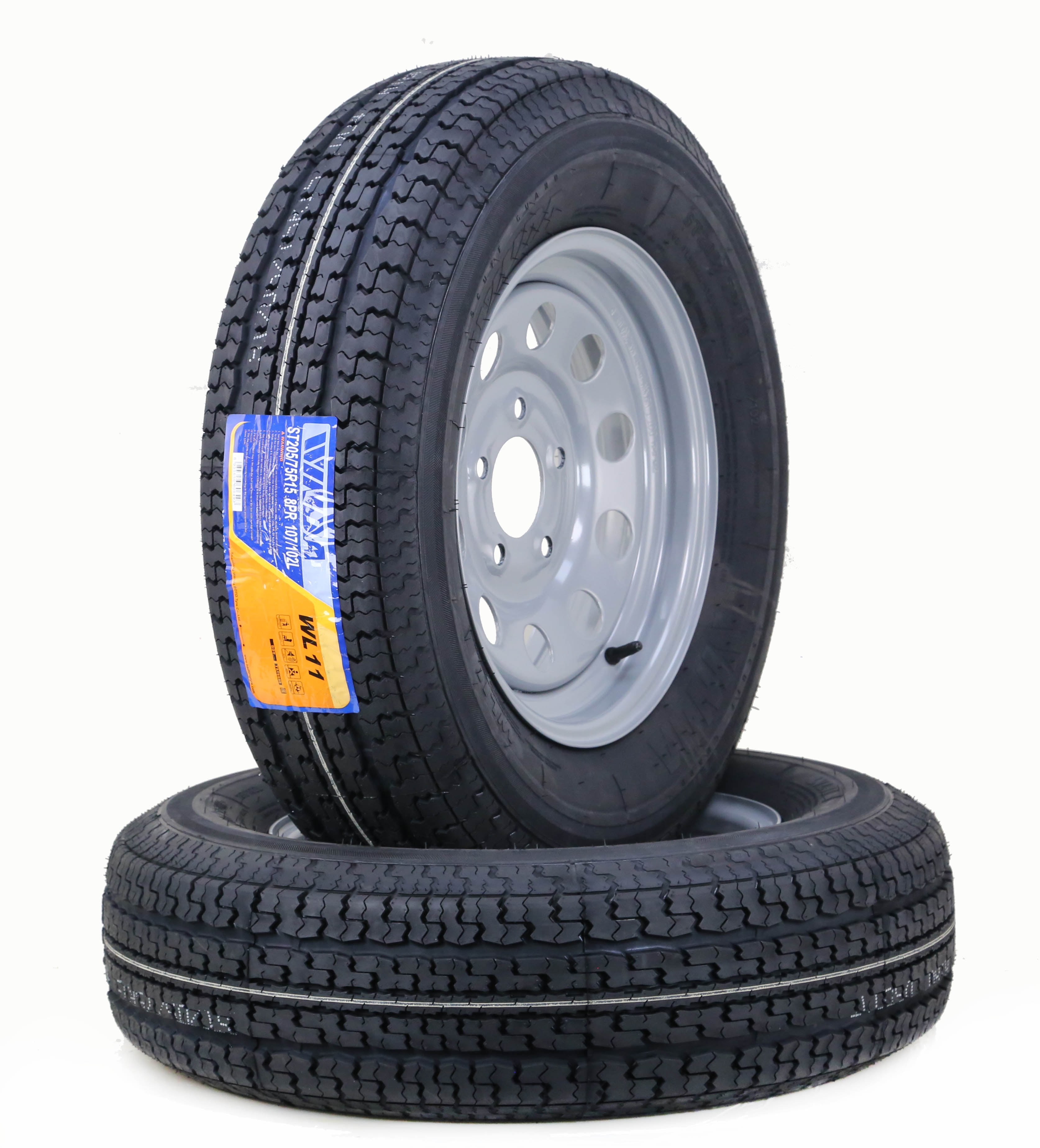 WINDA Trailer Tire Wheel Assembly ST205/75R15 8-Ply D 107L 5 Lug on 4.5 ...