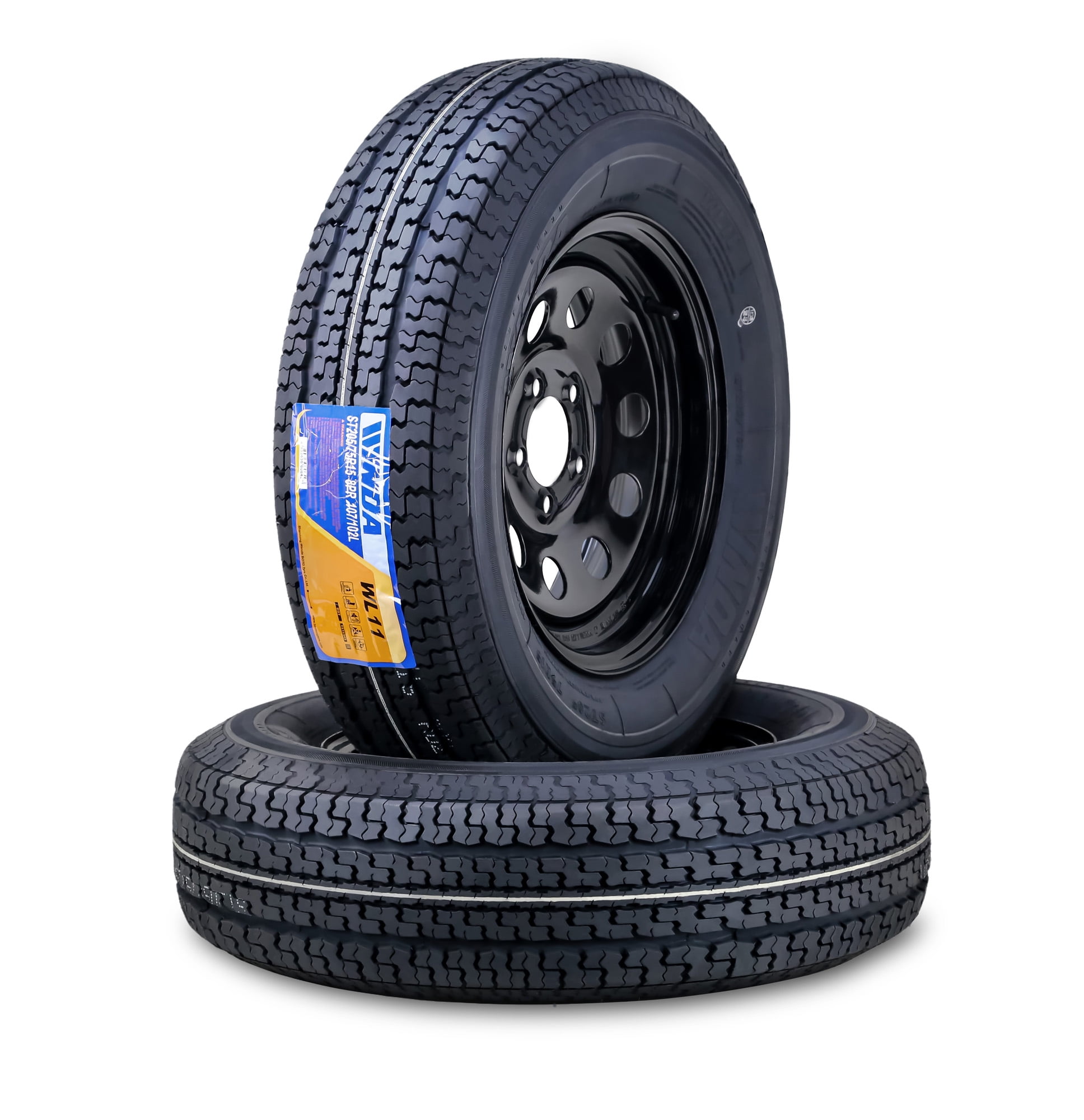 WINDA Trailer Tire Wheel Assembly ST205/75R15 8-Ply D 107M 5 Lug on 5 ...